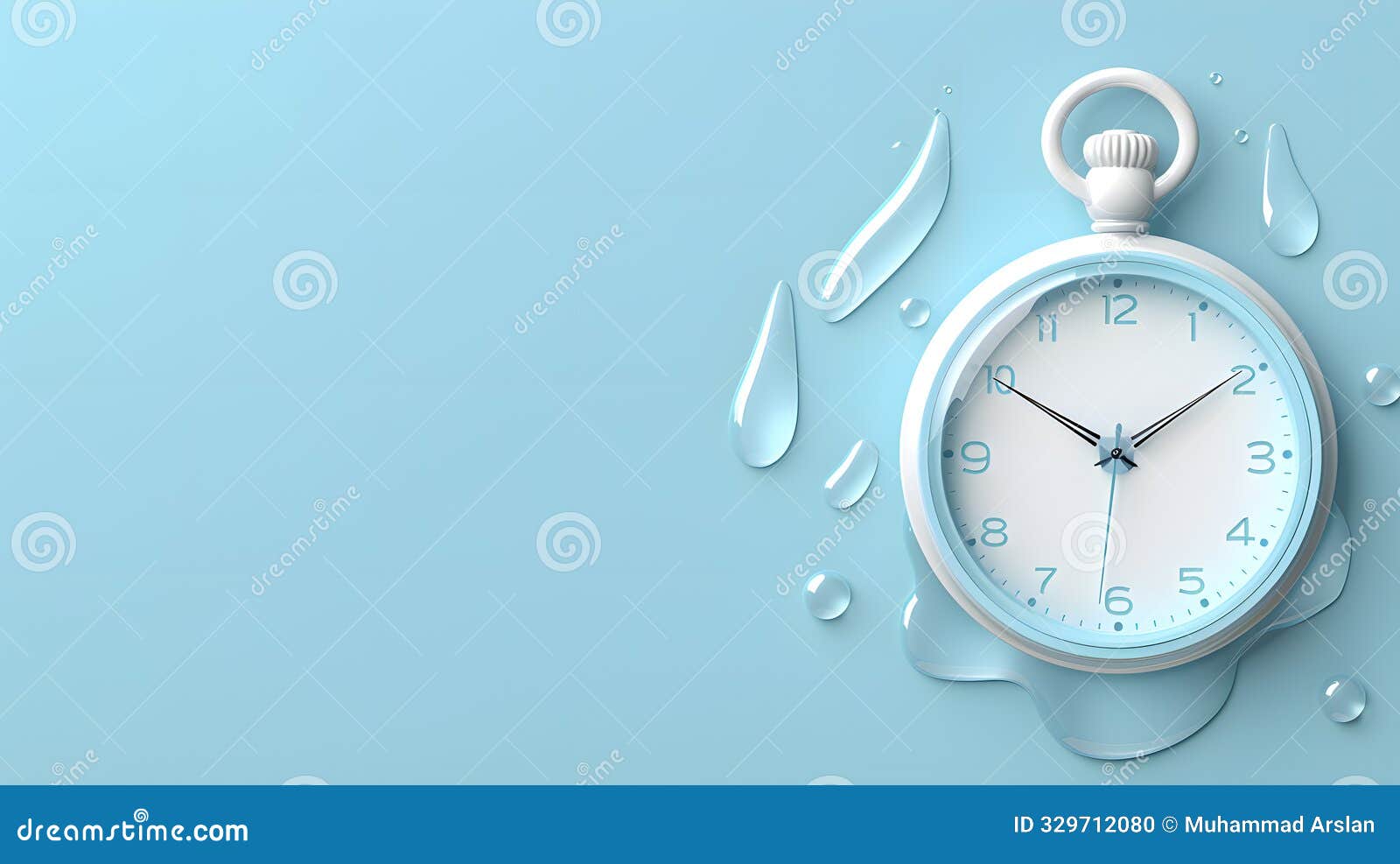 Time Like Water, A Concept. Water Dripping Into A Watch Glass. Creative ...