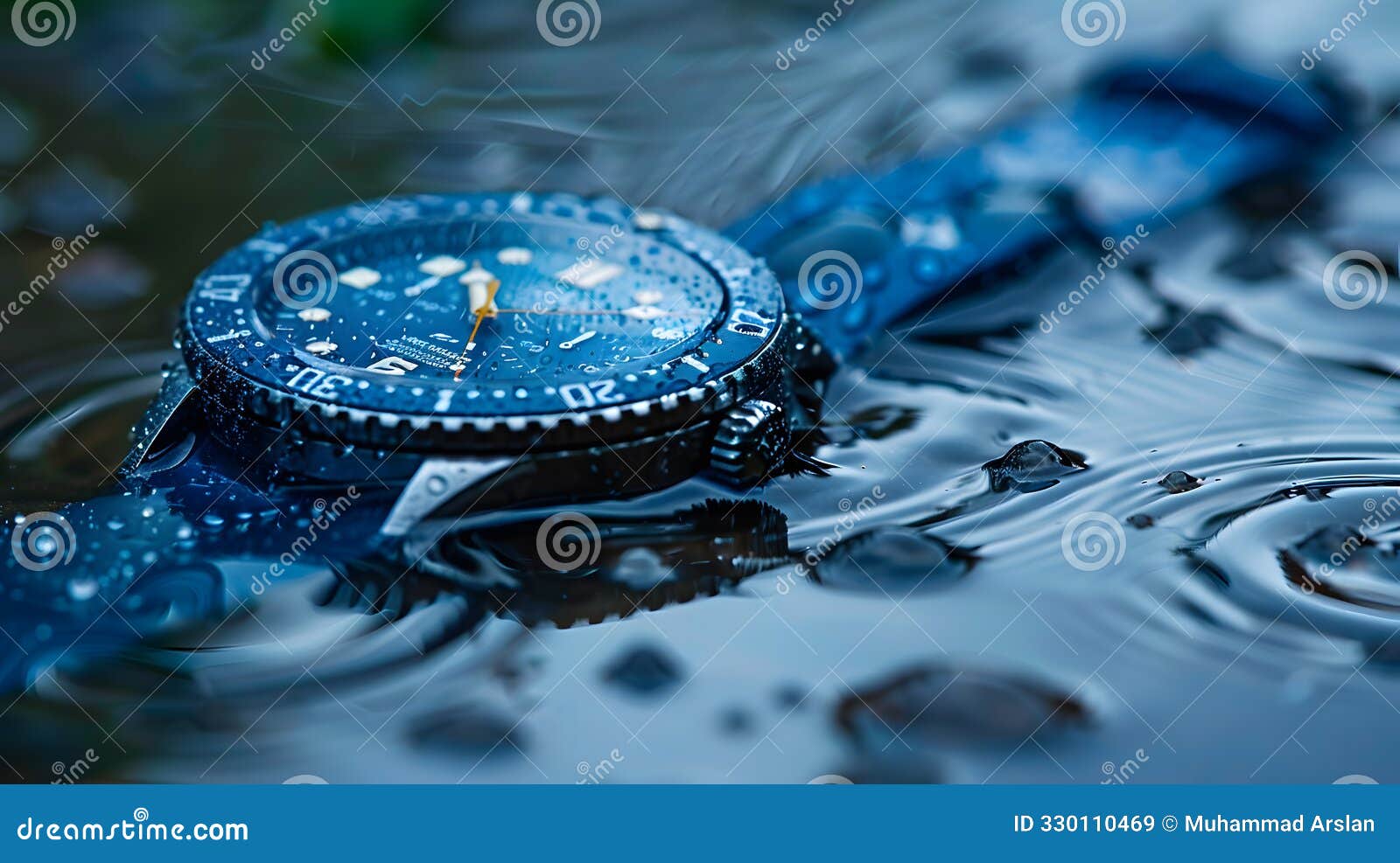 Time Like Water, a Concept. Water Dripping into a Watch Glass Stock ...