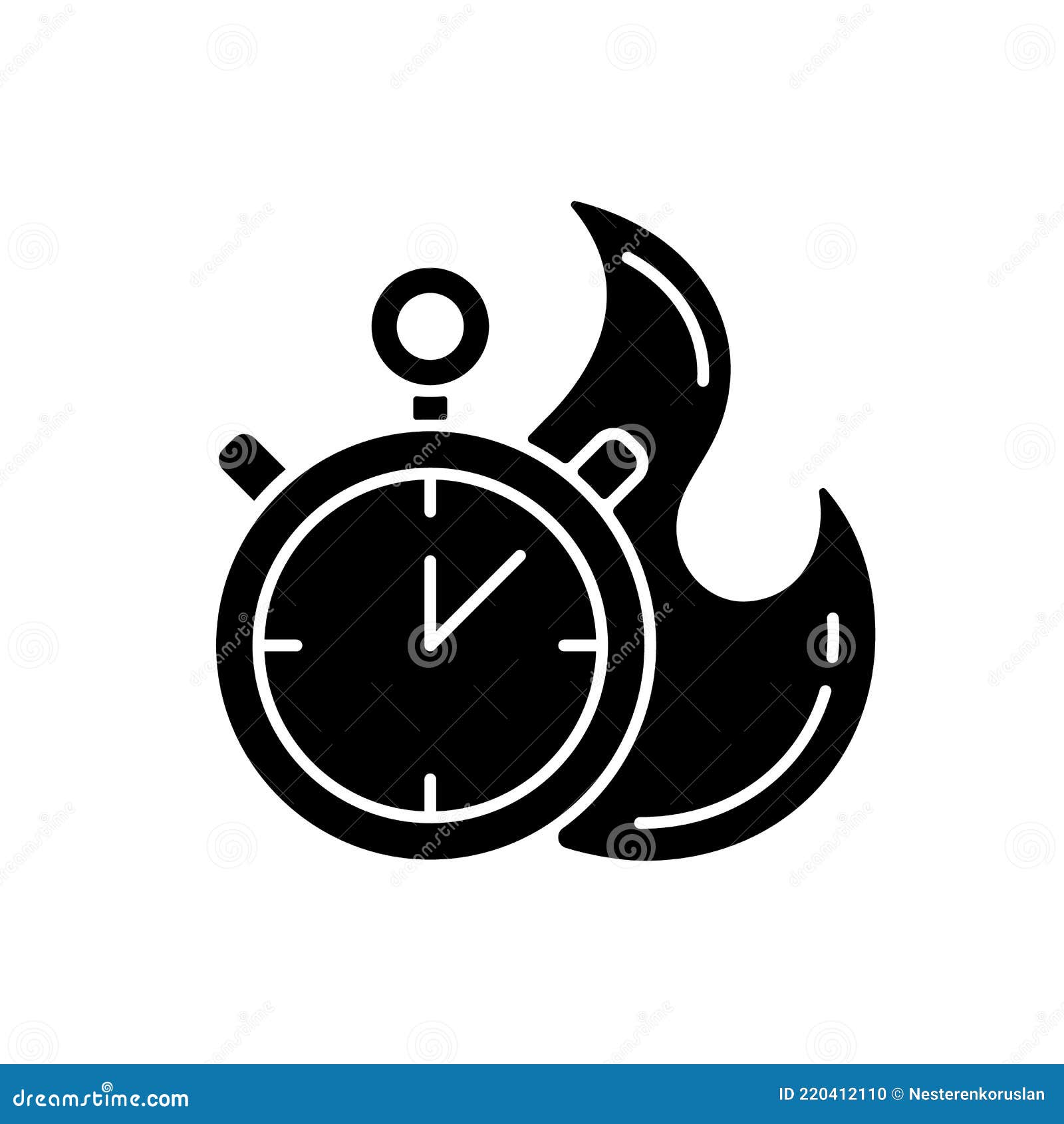 Time Limit Black Glyph Icon Stock Vector - Illustration of urgent, time ...