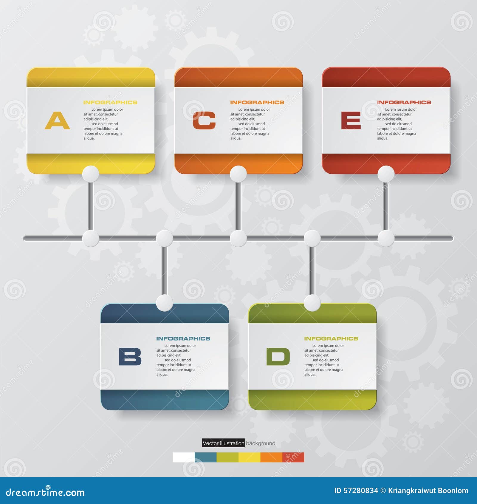 Timeline Description. 5 Steps Timeline Infographic With Global Map ...