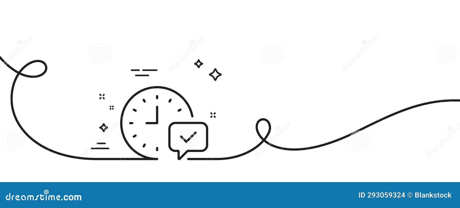 Time Line Icon. Select Alarm Sign. Continuous Line with Curl. Vector Stock Vector - Illustration ...