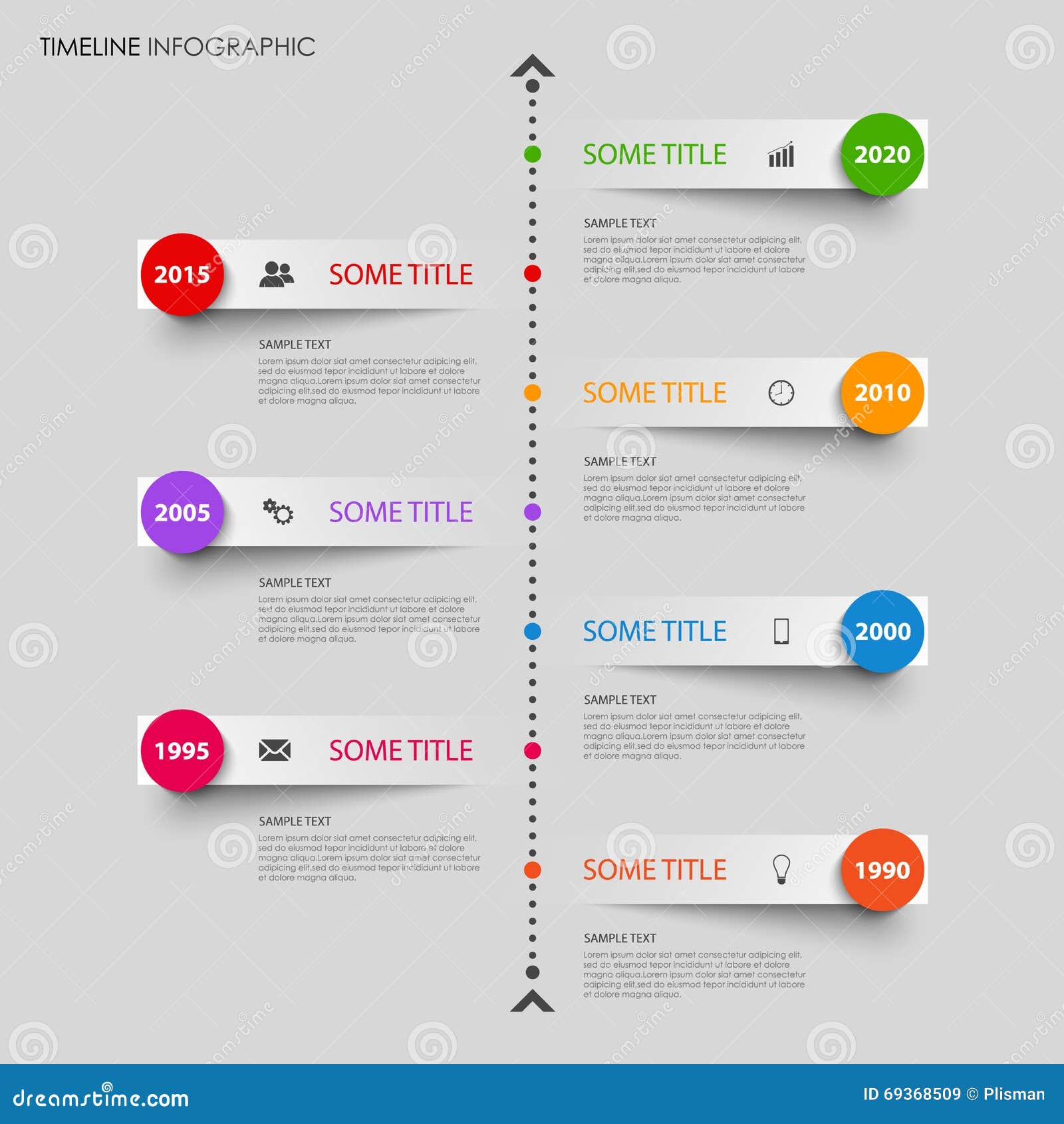 Time Line Info Graphic with Bent Design Stripes Template Stock Vector ...