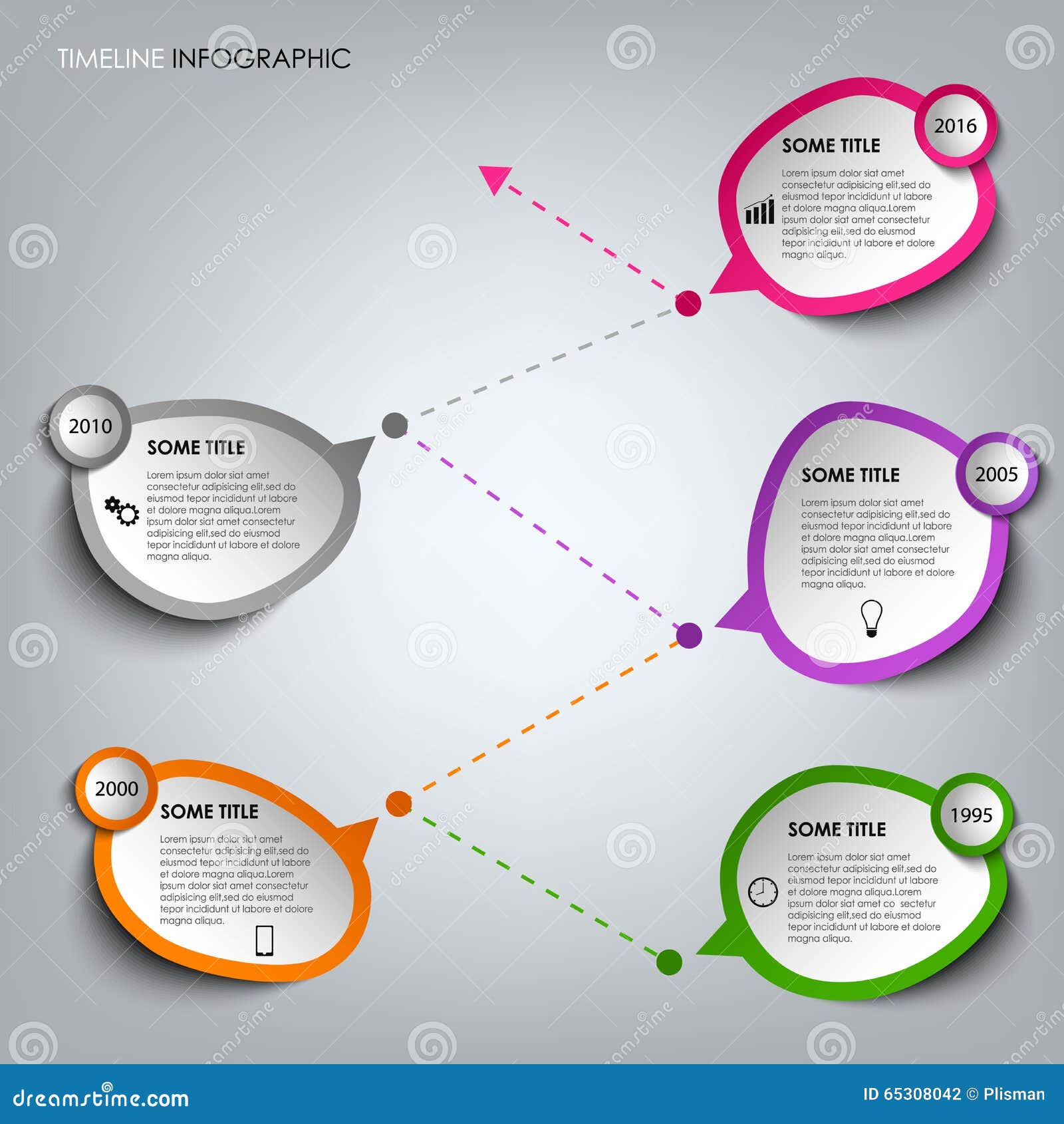 Time Line Info Graphic with Colored Design Stickers Template Stock ...
