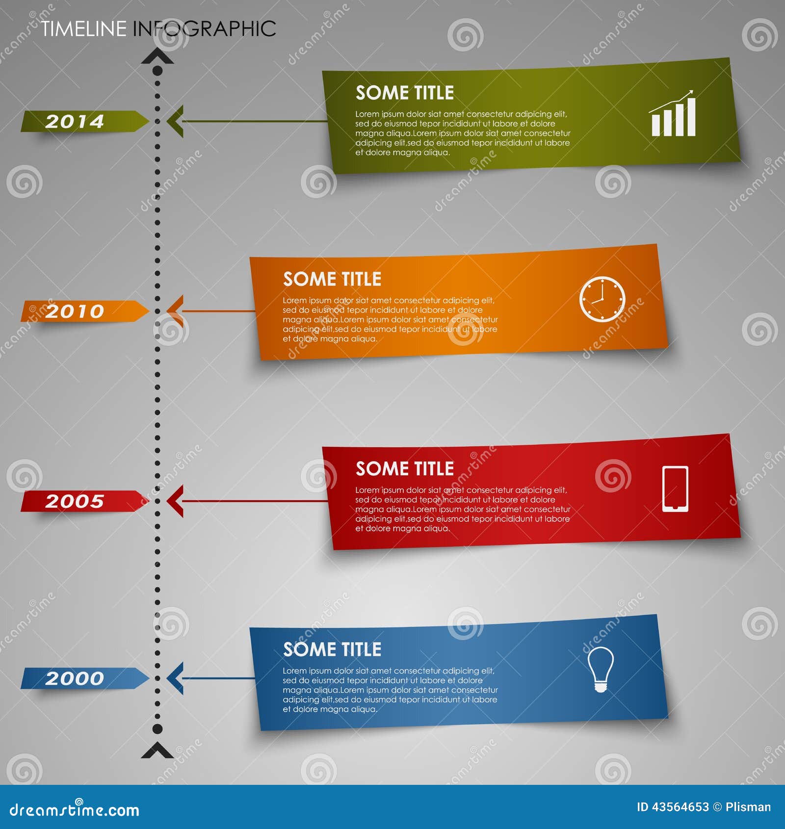 Time Line Info Graphic Colored Striped Paper Templ Stock Vector ...