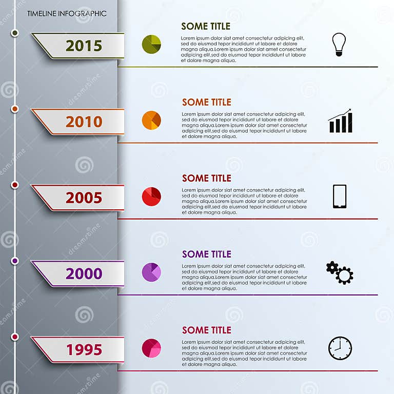 Time Line Info Graphic with Colored Tabs Design Template Stock Vector ...