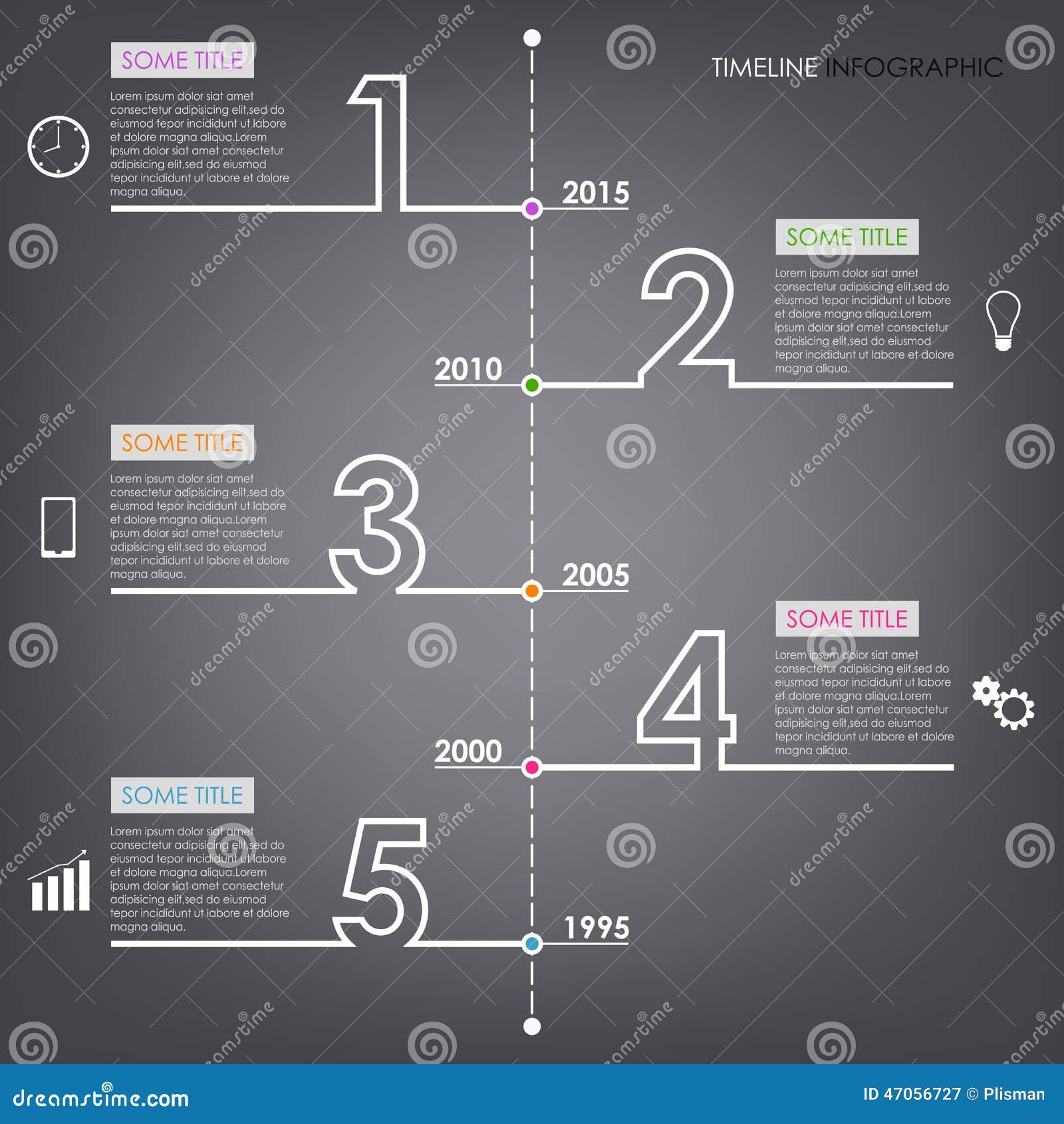 Time Line Info Graphic Number Design Template Stock Vector ...