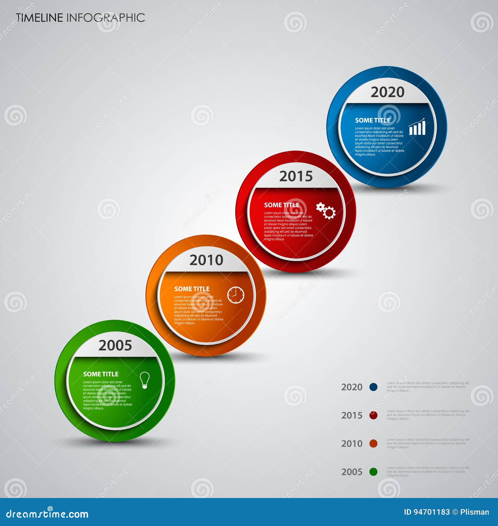 Time Line Info Graphic with Round Design Abstract Pointers Stock Vector ...