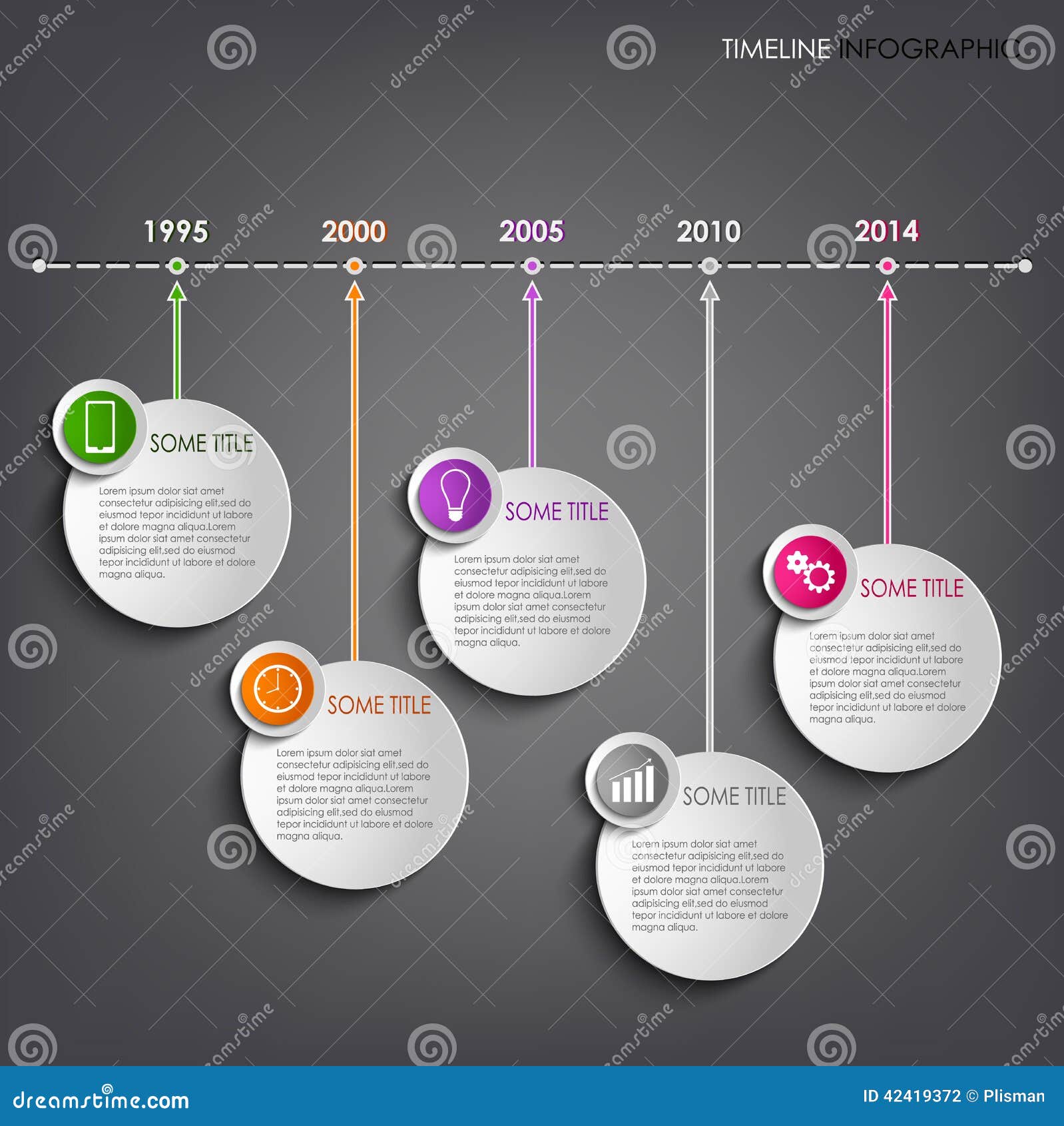 Time Line Info Graphic Round Template Background Stock Vector ...