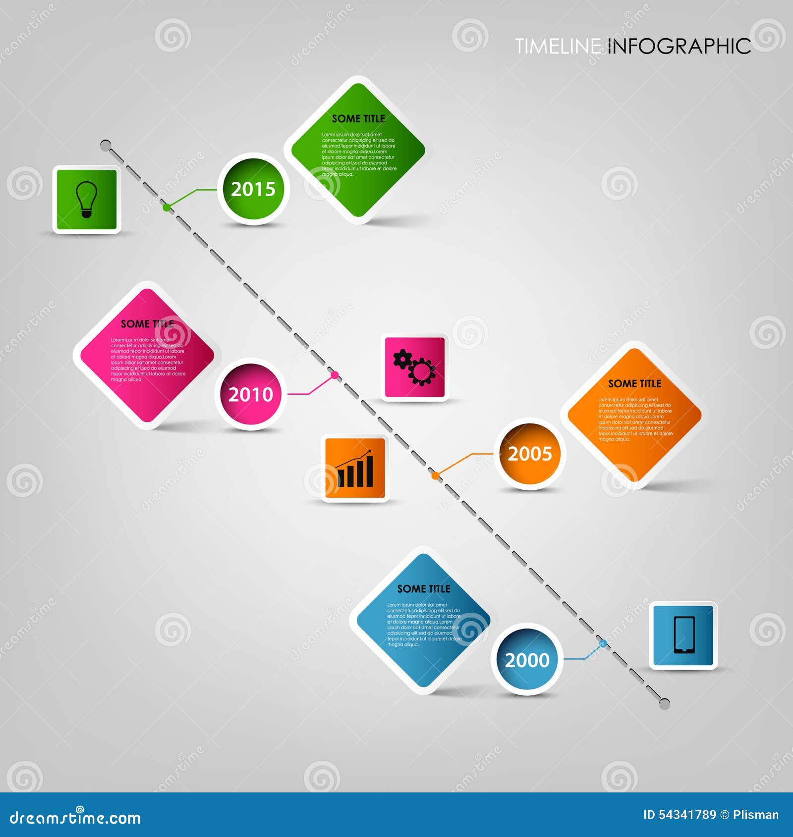 Time Line Info Graphic Square Design Element Template Stock Vector ...