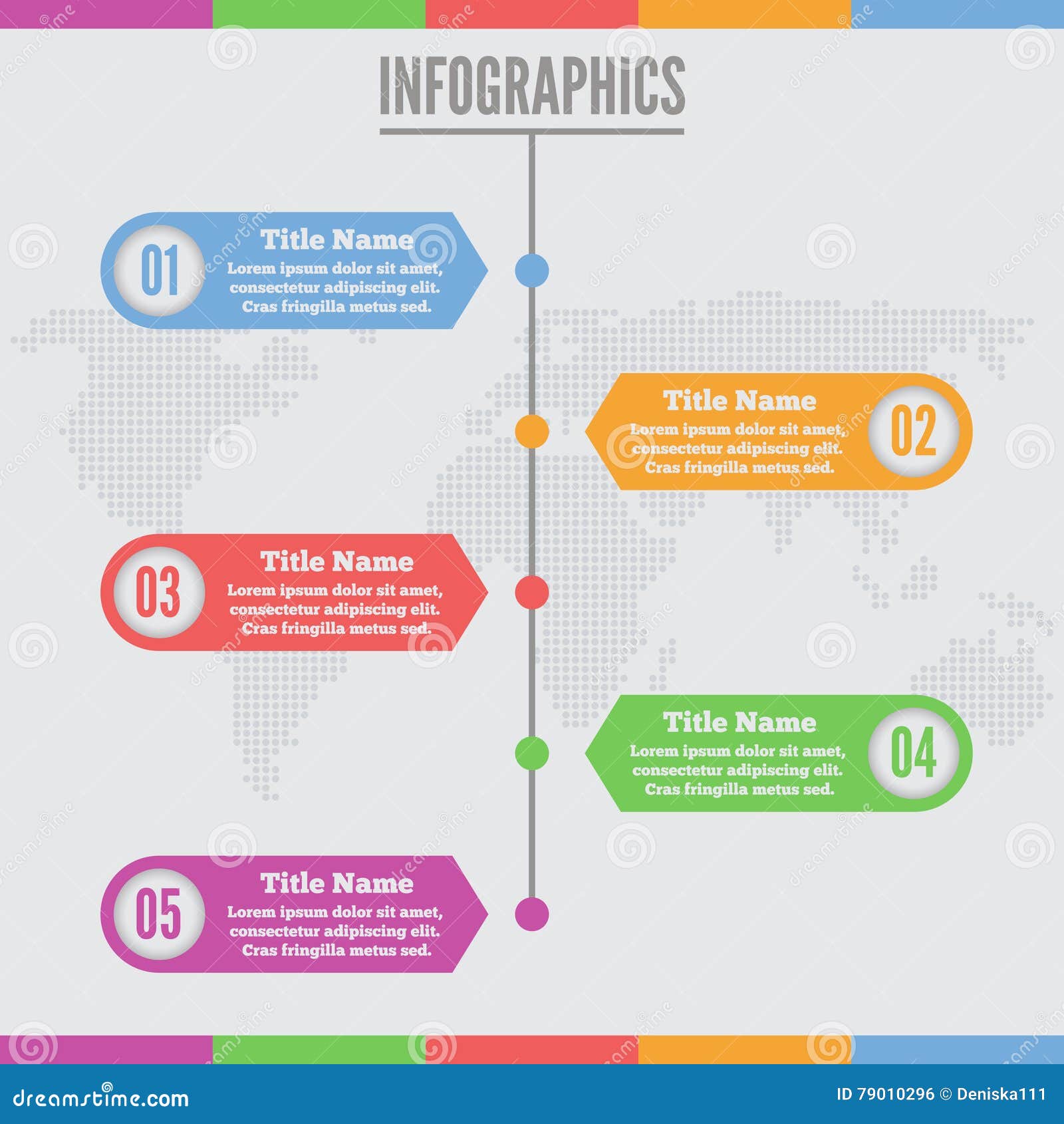 Time Line Infographic. World Map Stock Illustration - Illustration of ...