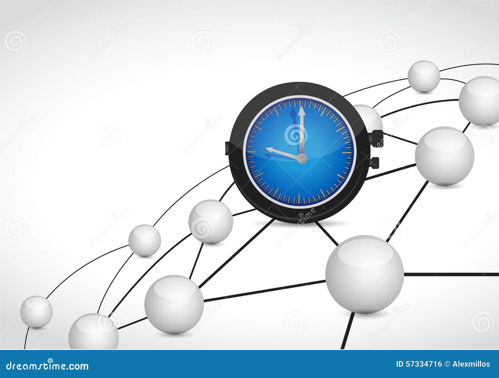 Time Link Sphere Network Connection Concept Stock Illustration ...