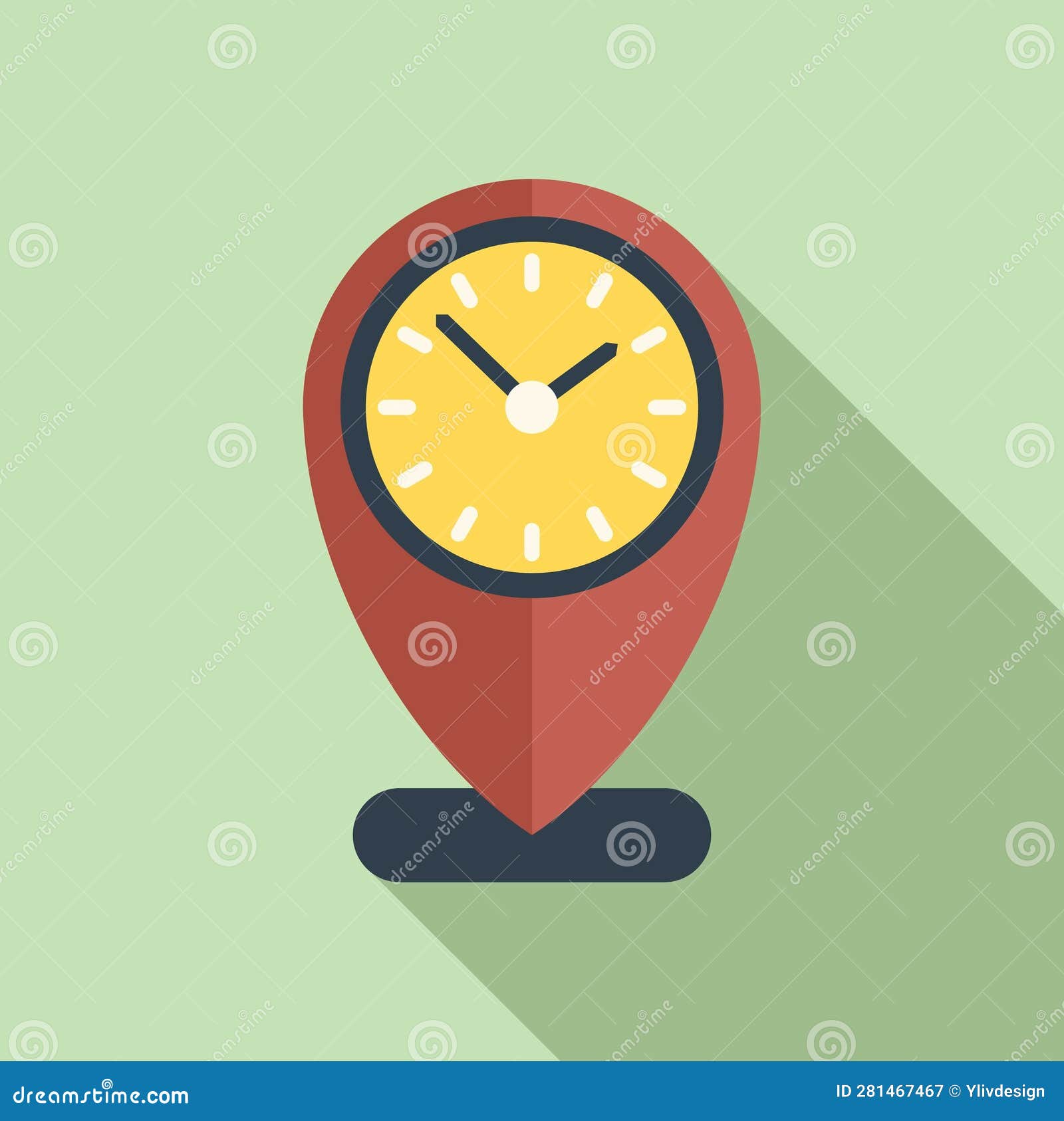 Time Location Control Icon Flat Vector. Work Clock Stock Vector ...