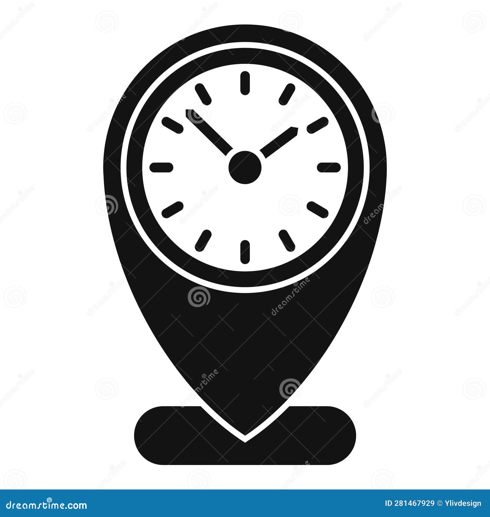 Time Location Control Icon Simple Vector. Work Clock Stock Vector ...