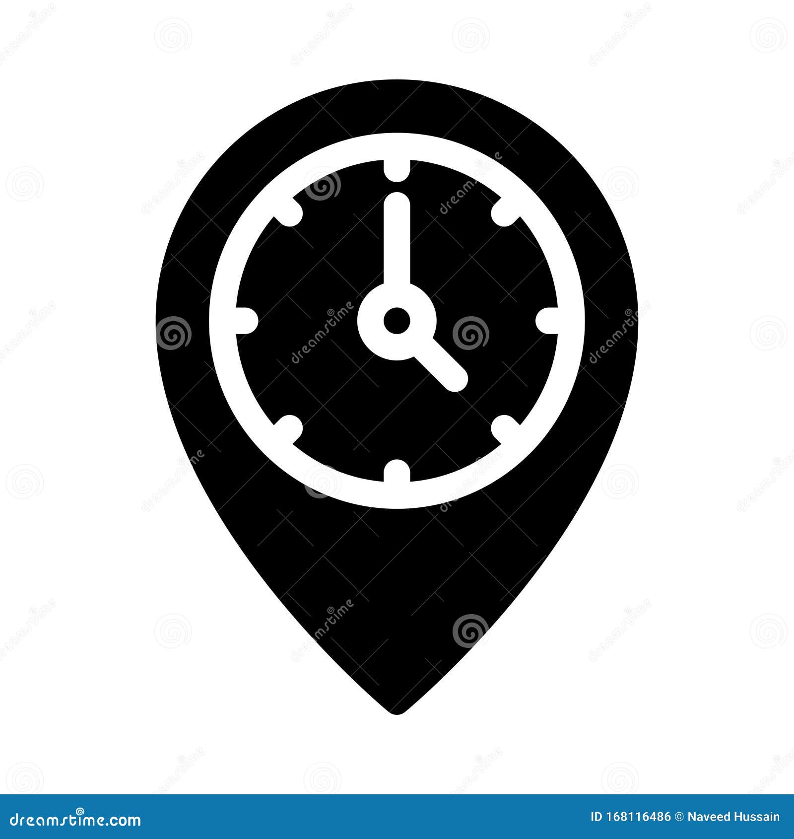 Time Location Vector Glyph Flat Icon Stock Illustration - Illustration ...