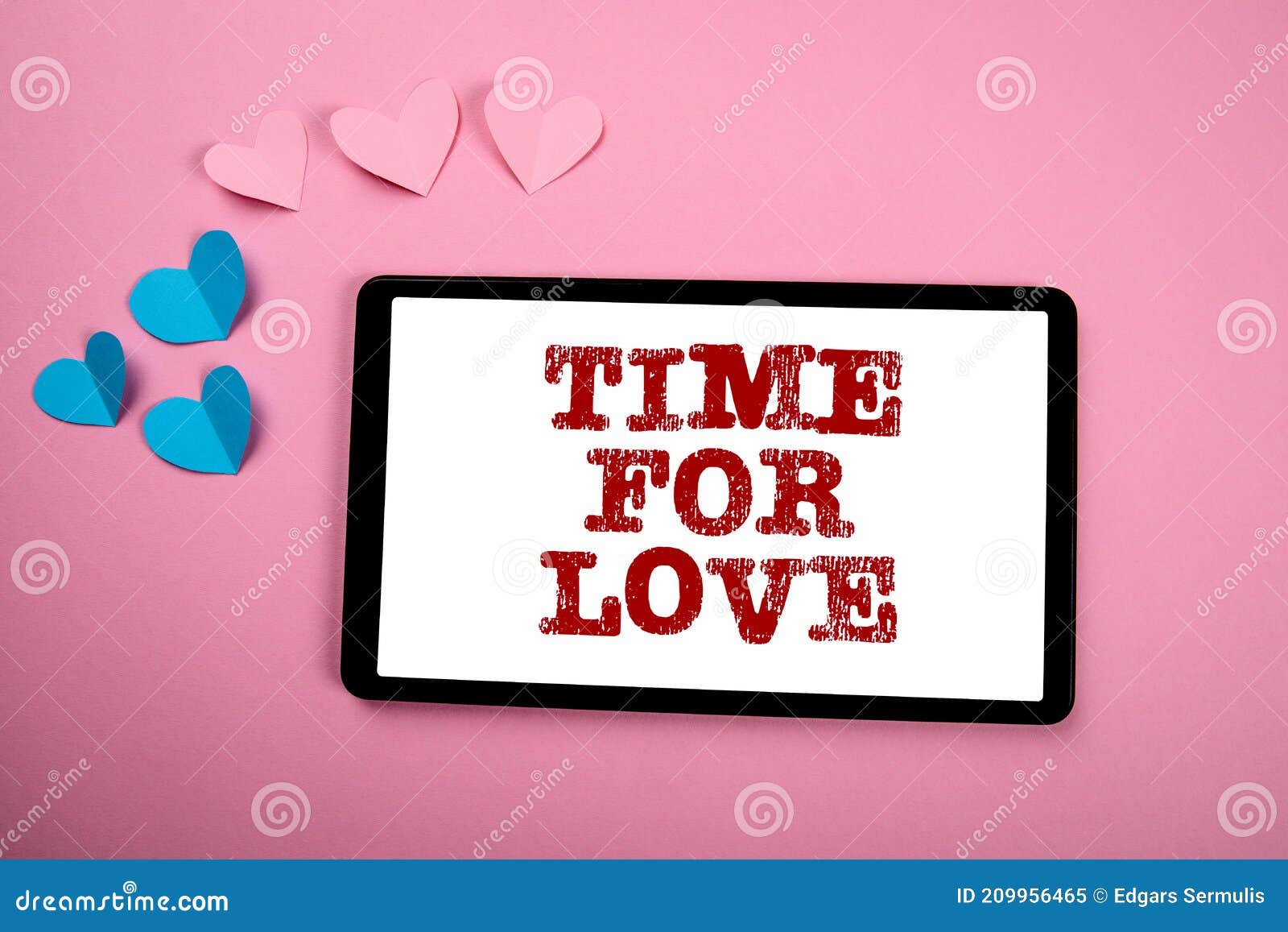 TIME for LOVE. Computer Table on a Pink Background Stock Image - Image ...