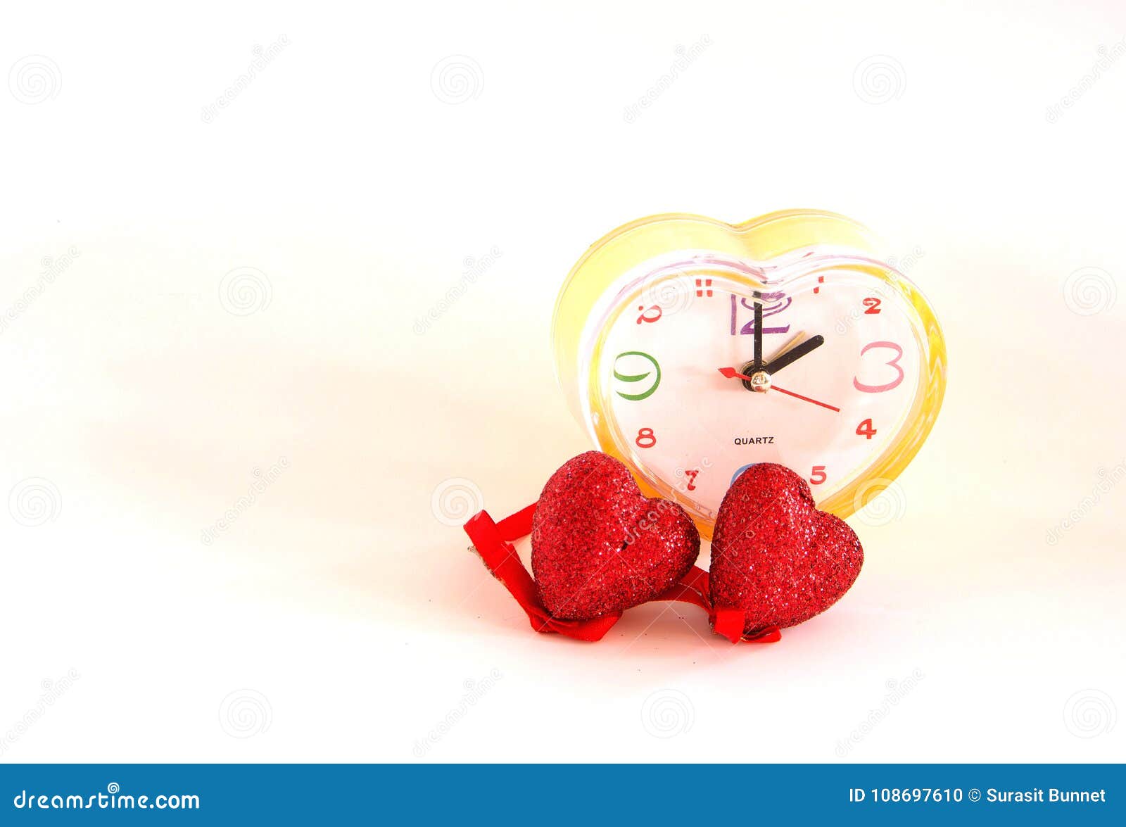 Time of Love on a White Background. Stock Photo - Image of concept ...