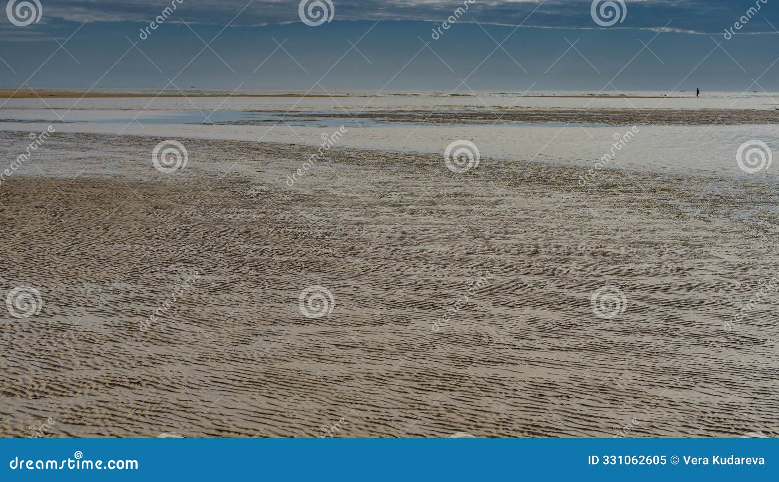 The Time of Low Tide in the Ocean. a Pattern of Sandy Ridges Formed on ...