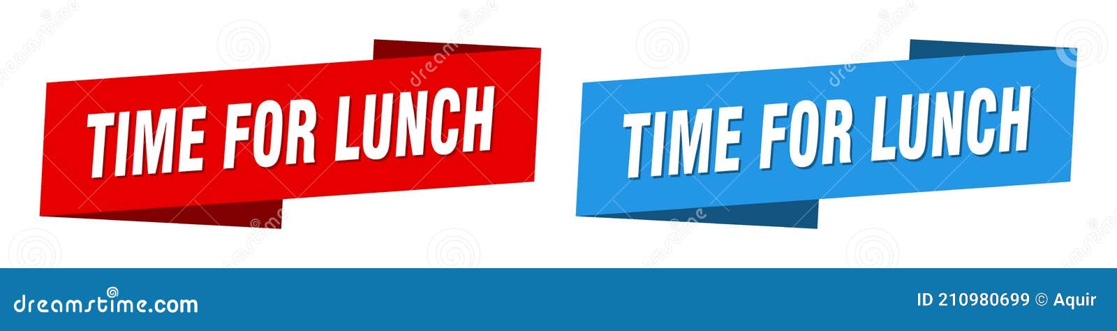 Time for Lunch Banner. Time for Lunch Ribbon Label Sign Set Stock ...