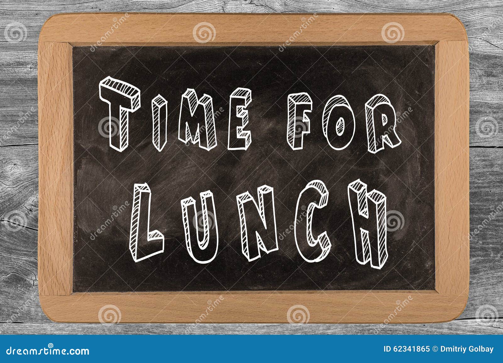 Time for Lunch - Chalkboard with Outlined Text Stock Image - Image of ...