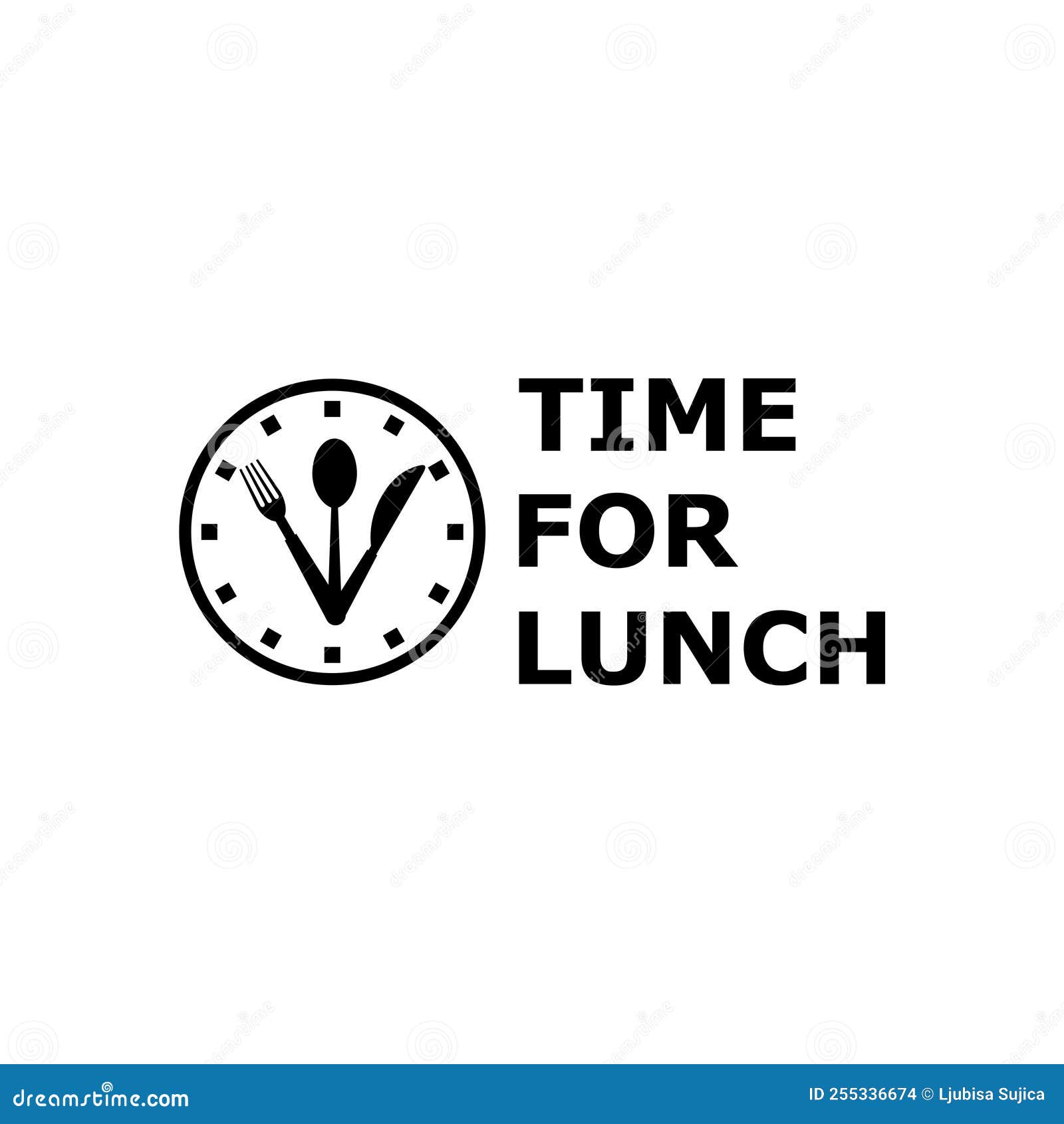 Time for Lunch Icon Isolated on White Background Stock Vector ...
