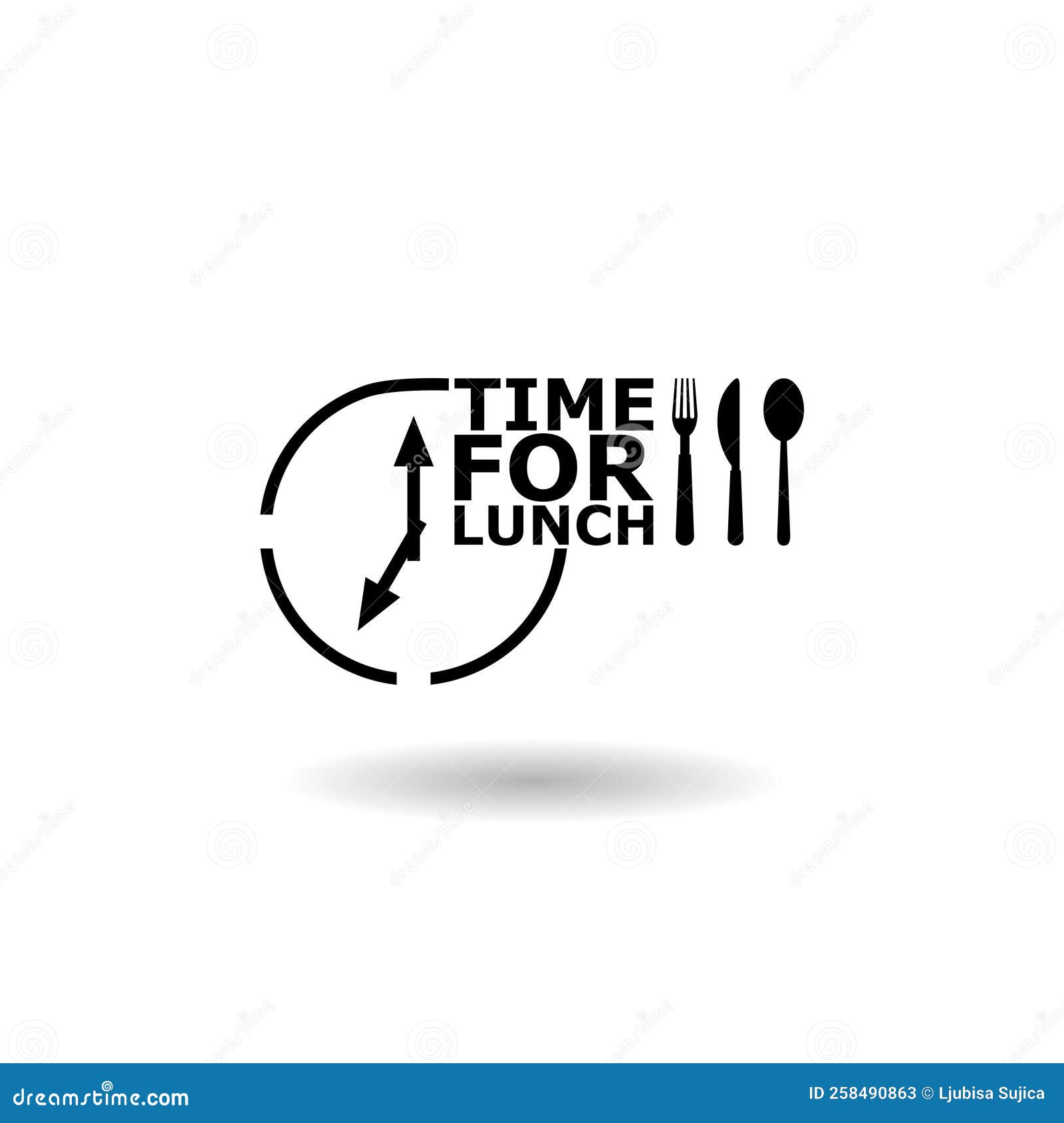 Time for Lunch Icon Logo with Shadow Stock Vector - Illustration of ...