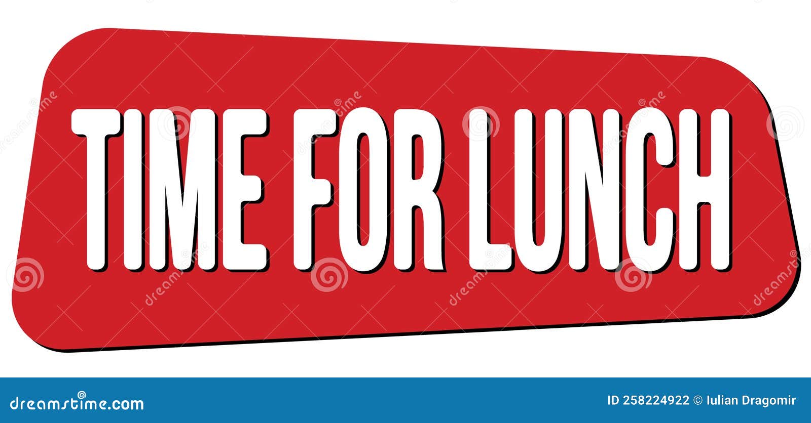 TIME for LUNCH Text on Red Trapeze Stamp Sign Stock Illustration ...