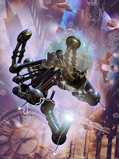 The time machine stock illustration. Illustration of einstein - 27545297