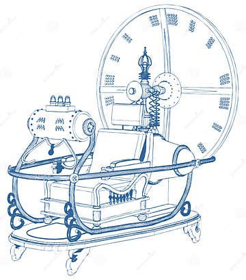 Time Machine Isolated on White Background Vector Stock Vector ...