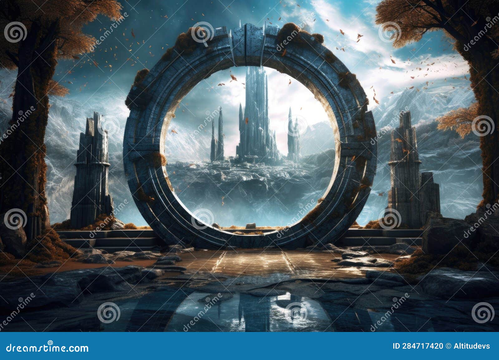 Time Machine Portal Opening To a Parallel Universe Stock Illustration ... Time Machine Portal Opening To a Parallel Universe Stock Illustration ...