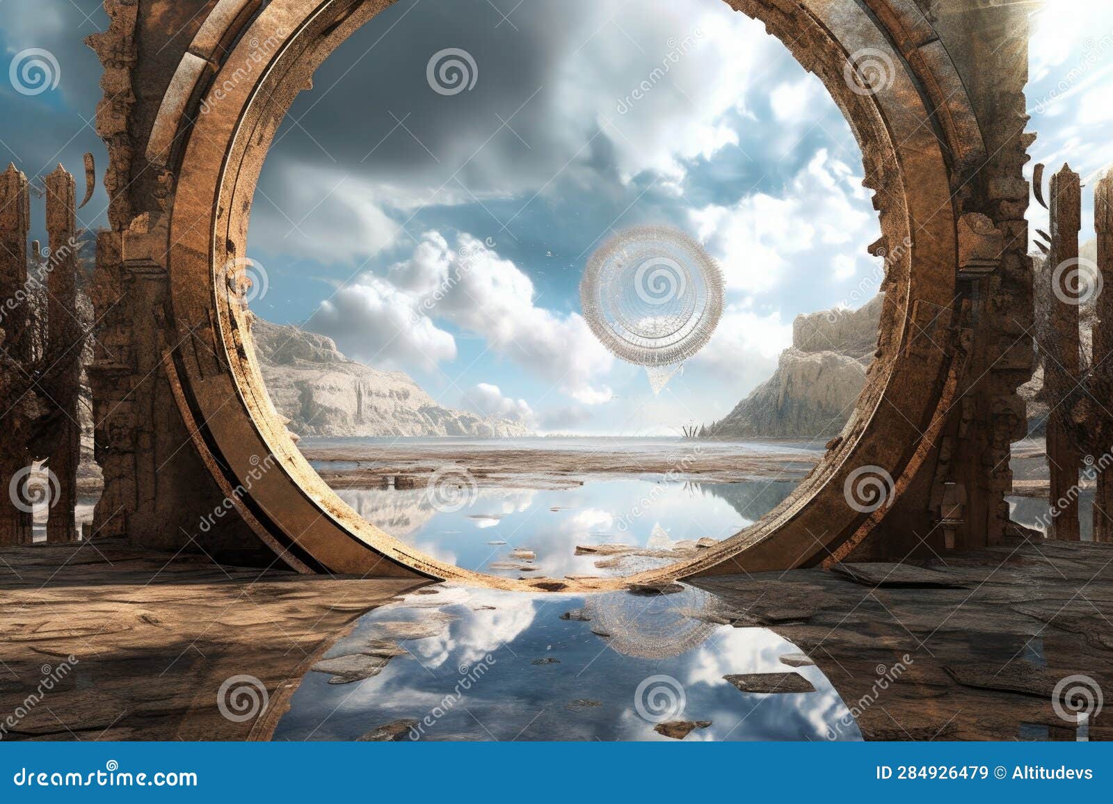 Time Machine Portal Opening To a Parallel Universe Stock Illustration ... Time Machine Portal Opening To a Parallel Universe Stock Illustration ...