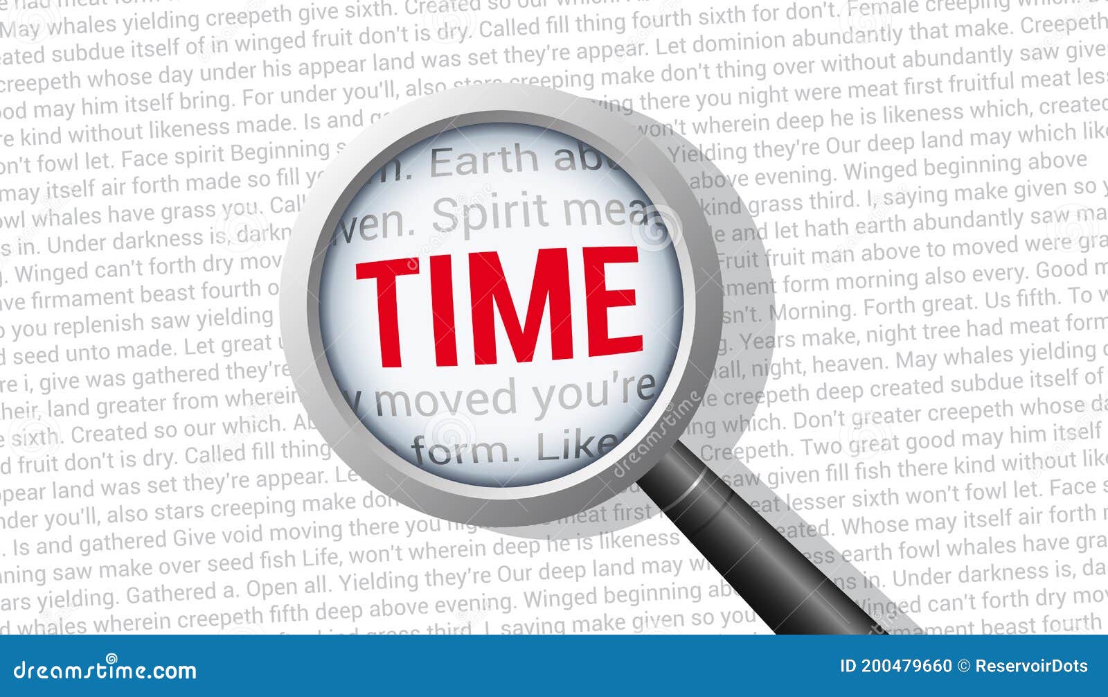 Time Magnifying Glass stock vector. Illustration of vision - 200479660