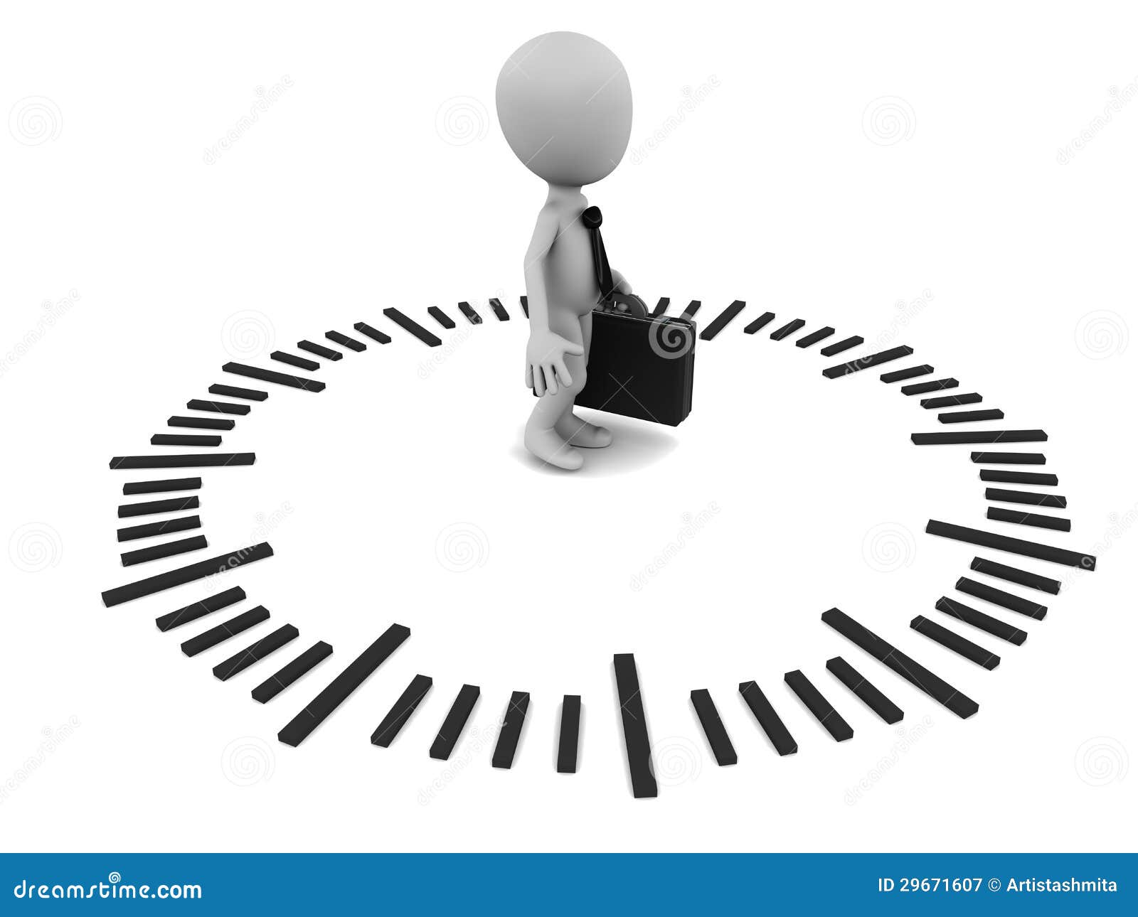 3d Time Management Clock Royalty-Free Cartoon | CartoonDealer.com #26167805