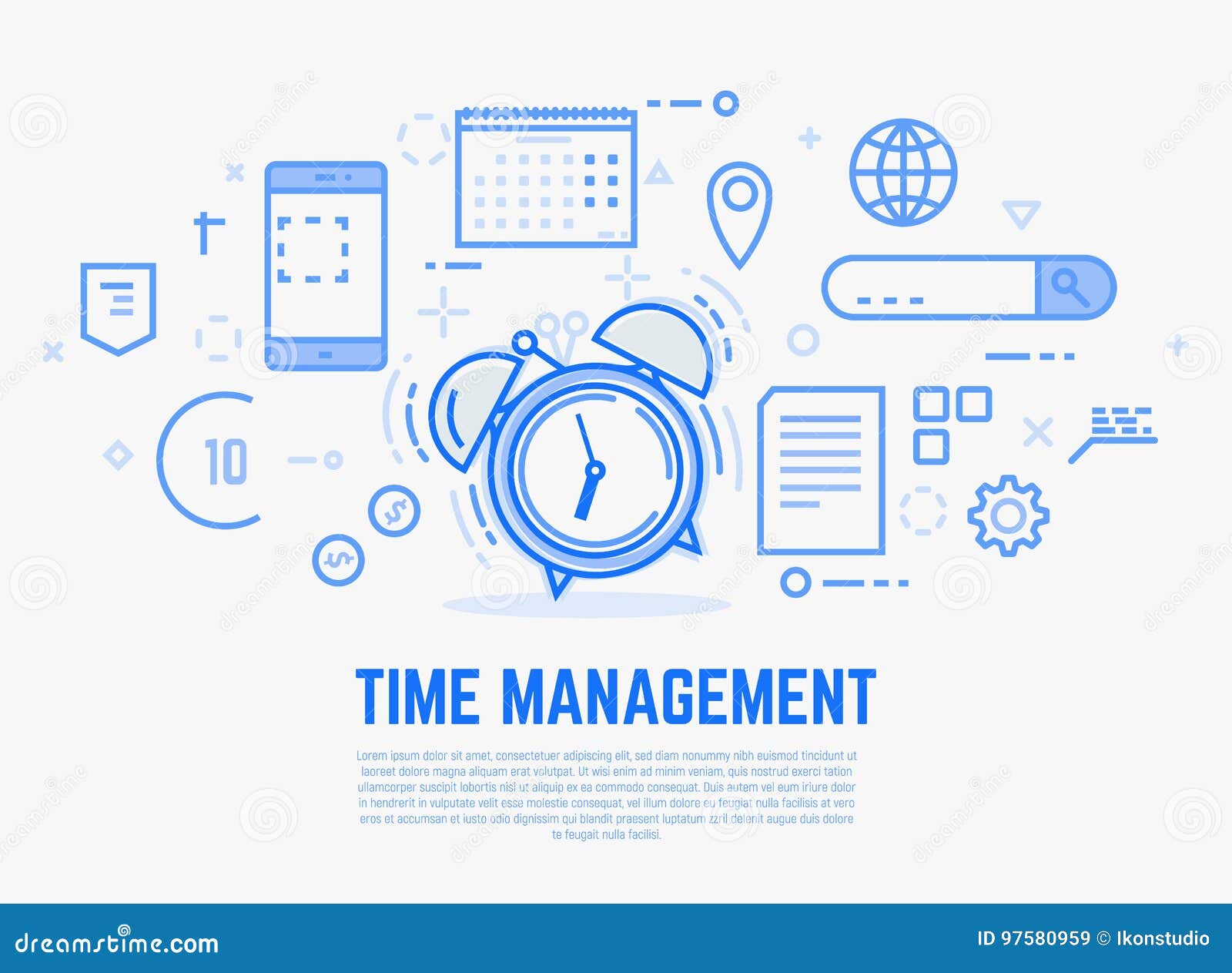 Time Management Alarm Clock Stock Vector - Illustration of manager ...
