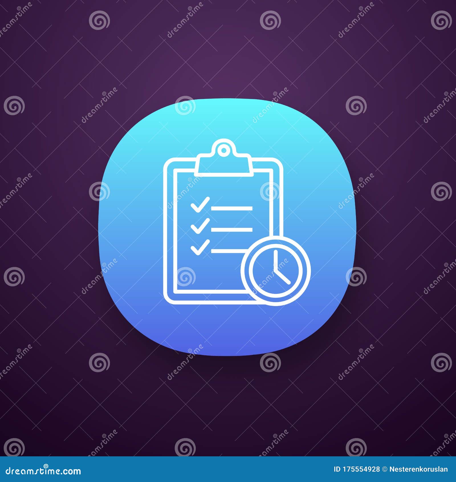 Time management app icon stock vector. Illustration of check - 175554928