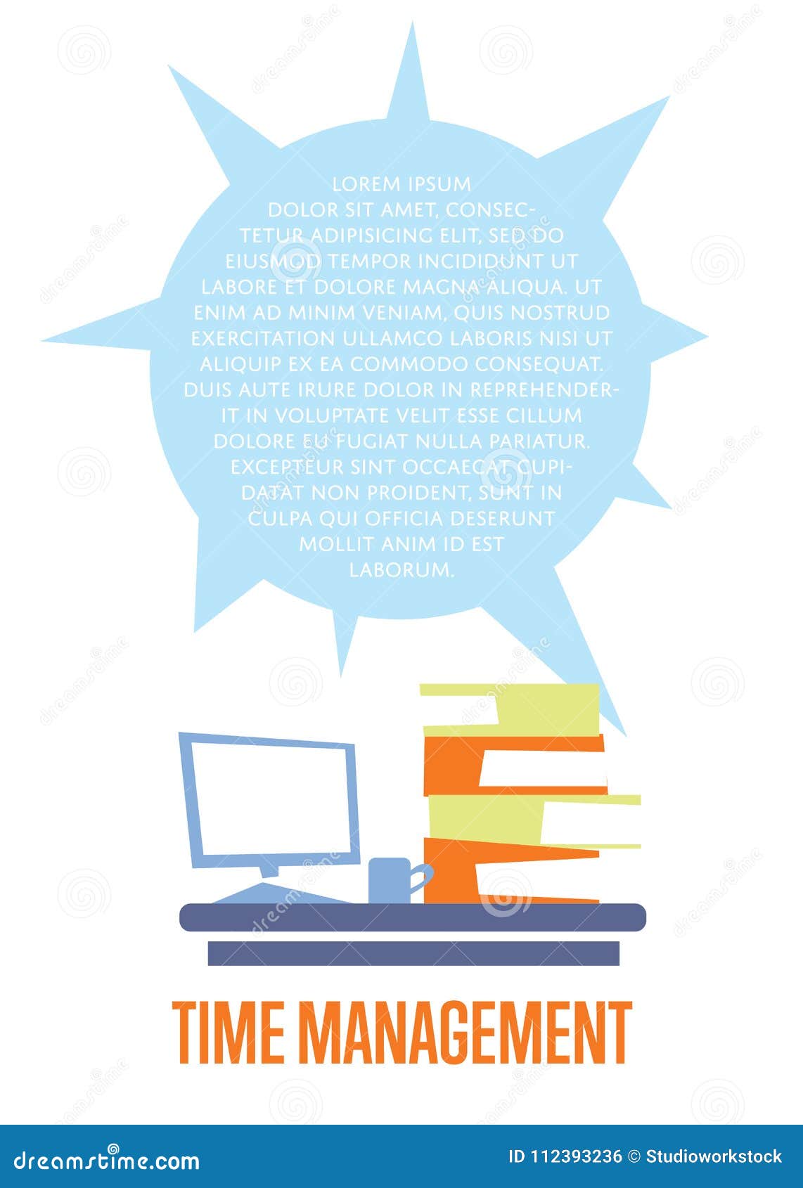 Time Management Banner with Office Table Stock Vector - Illustration of ...