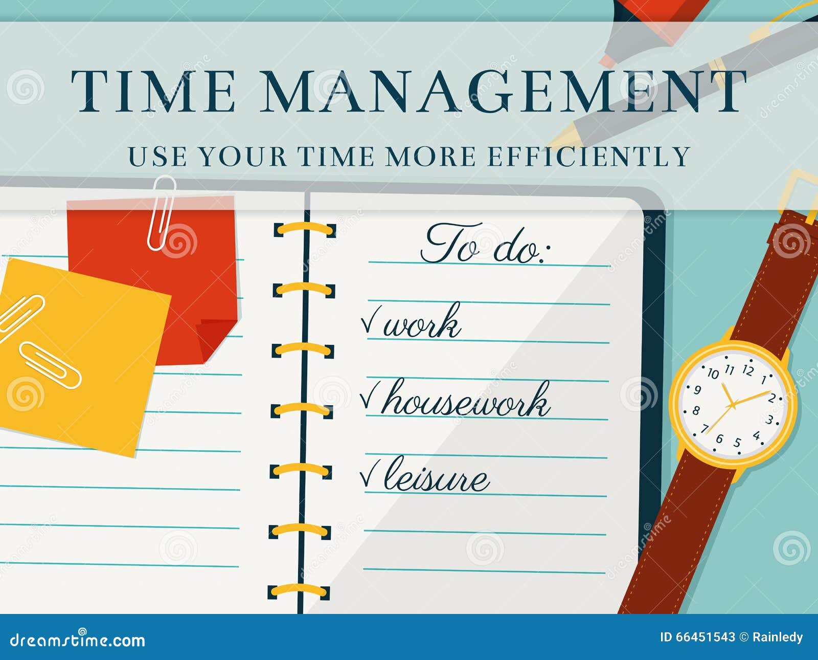 Time Management Banner. Vector Concept Background. Stock Vector ...