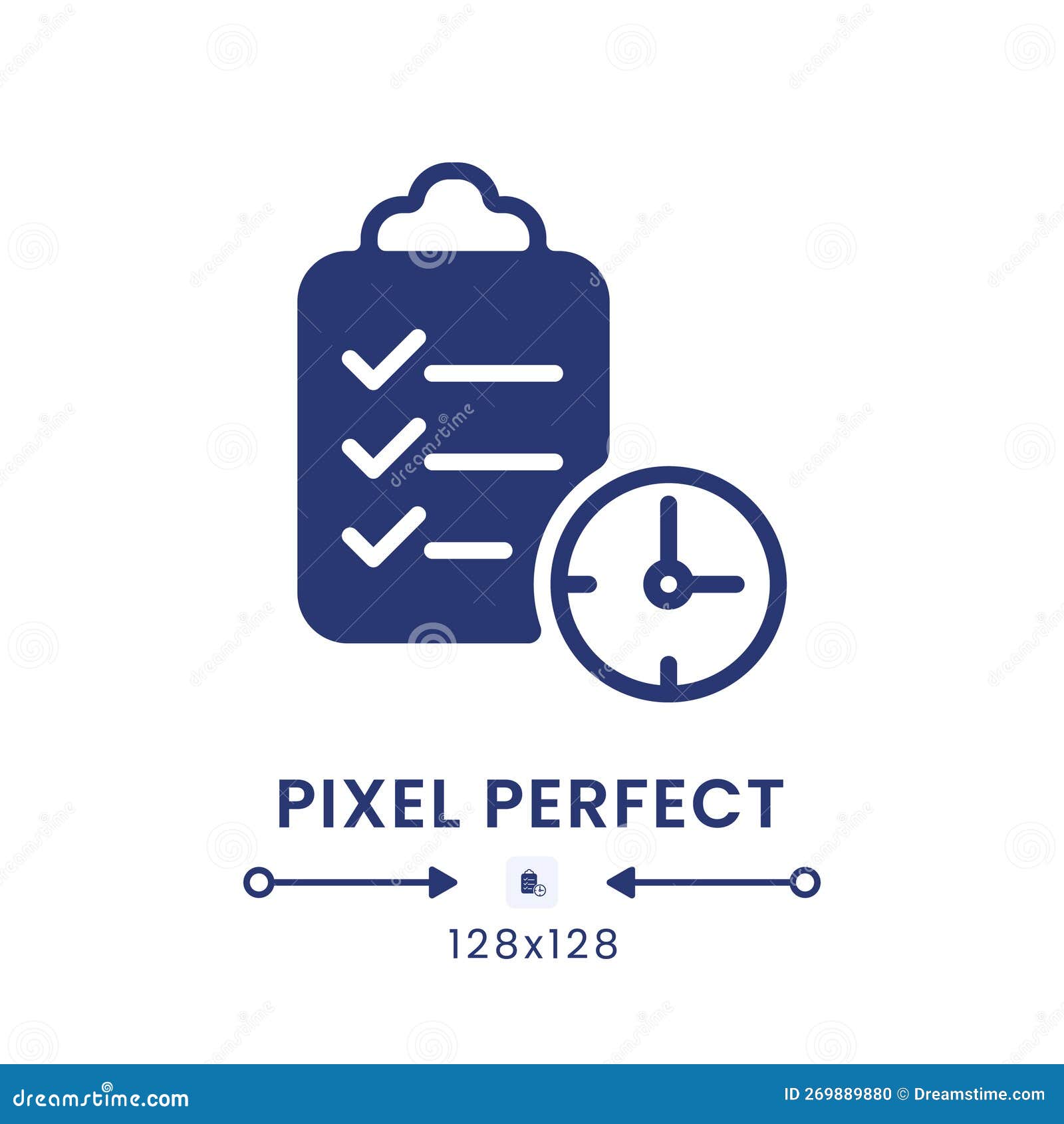 Time Management Black Solid Desktop Icon Stock Vector - Illustration of ...