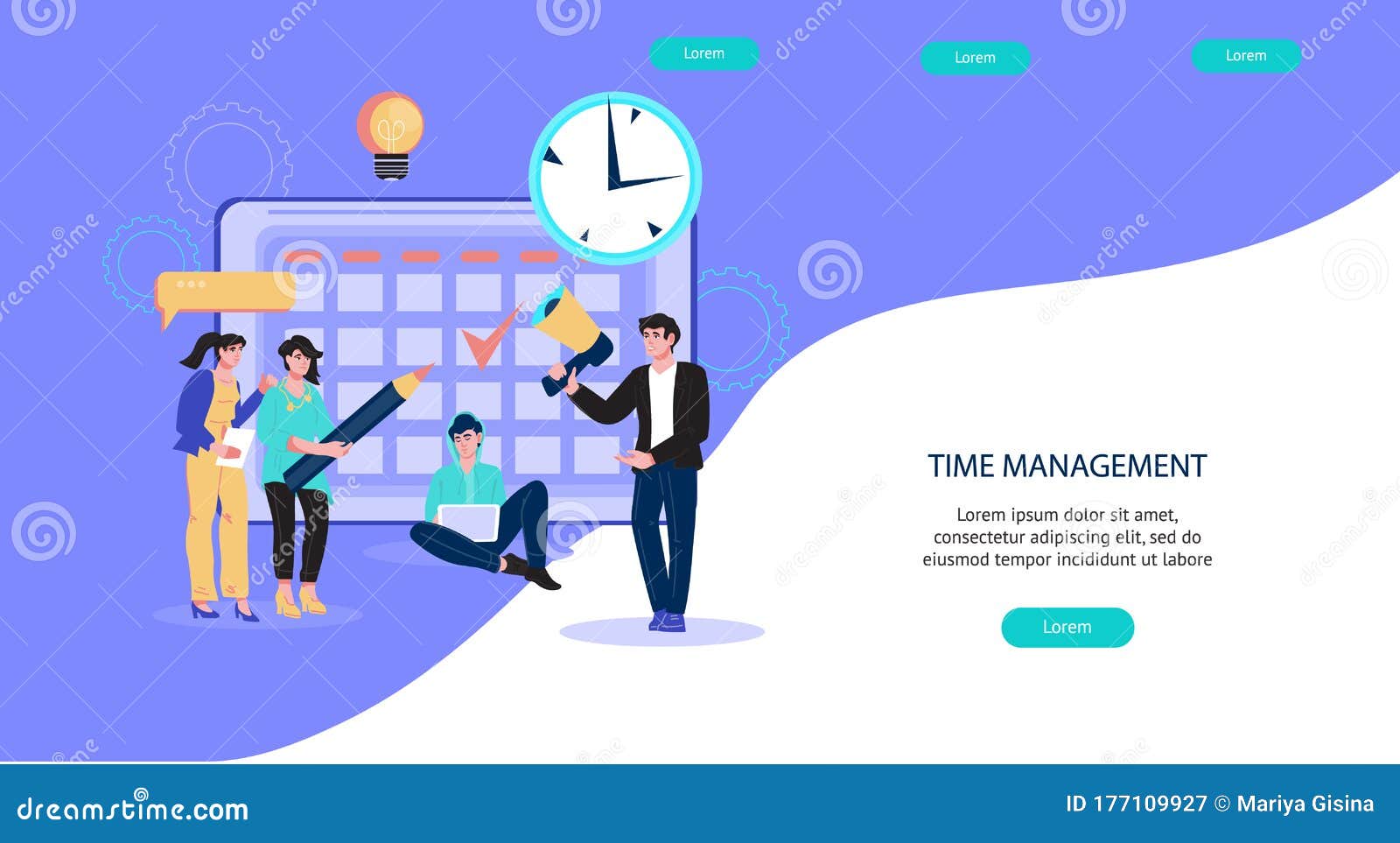 Time Management and Business Planning Banner. Services Organizing ...