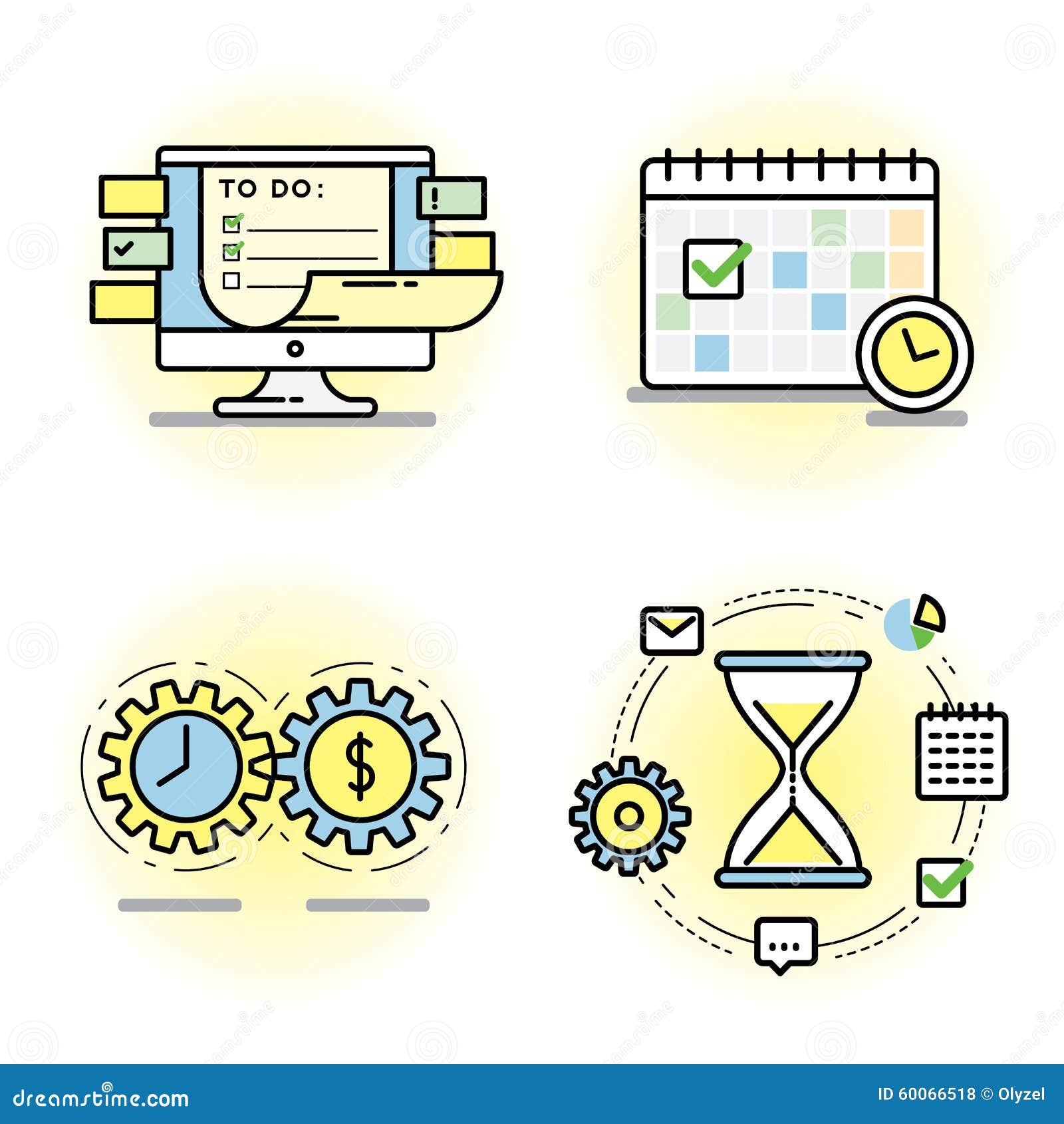 Time Management and Business Planning Graphic Stock Vector ...
