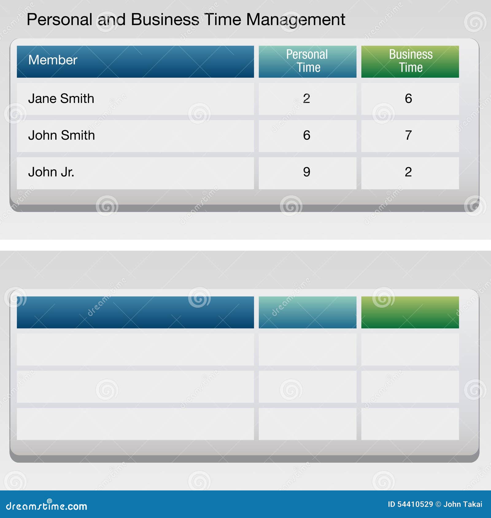 Time Management Chart stock vector. Illustration of clip - 54410529