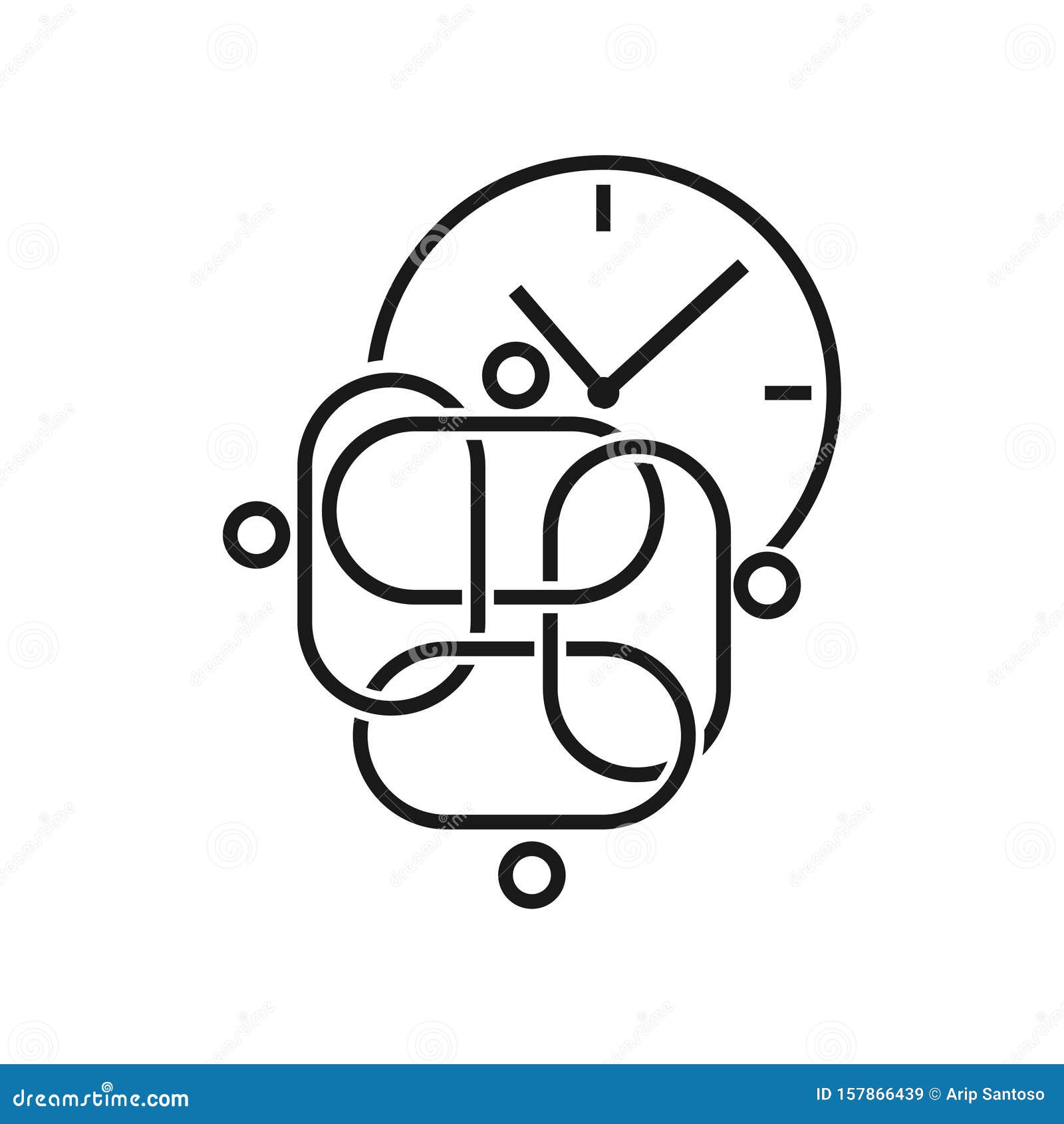 Time Management Commitment Teamwork Together Black Logo Stock Vector ...