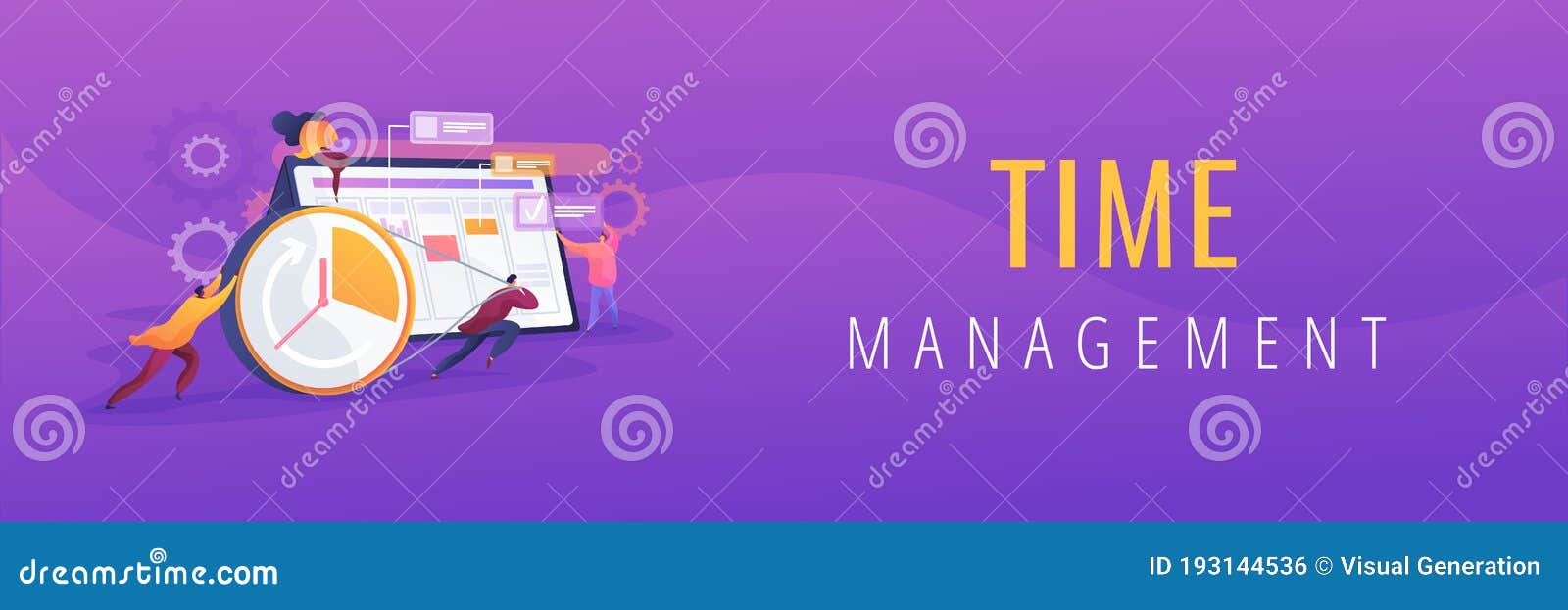 Time Management Concept Banner Header Stock Vector - Illustration of ...
