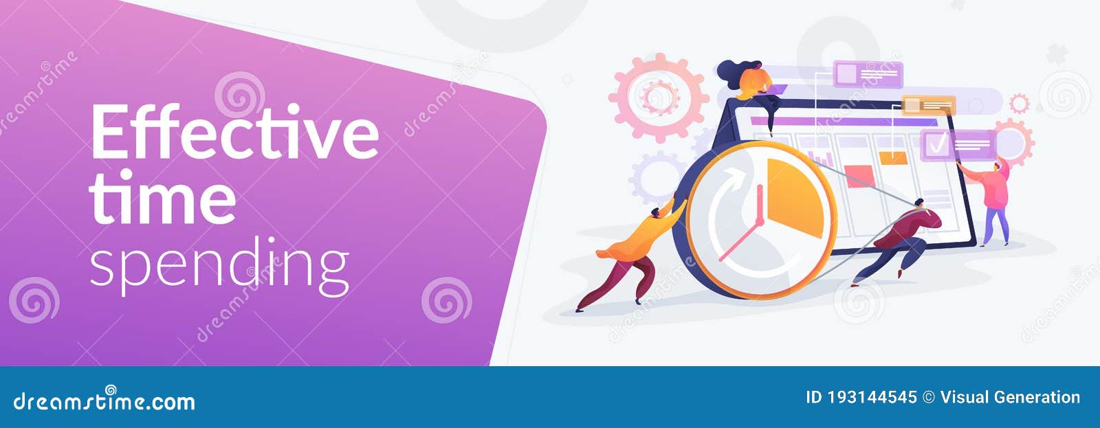 Time Management Concept Banner Header Stock Vector - Illustration of ...