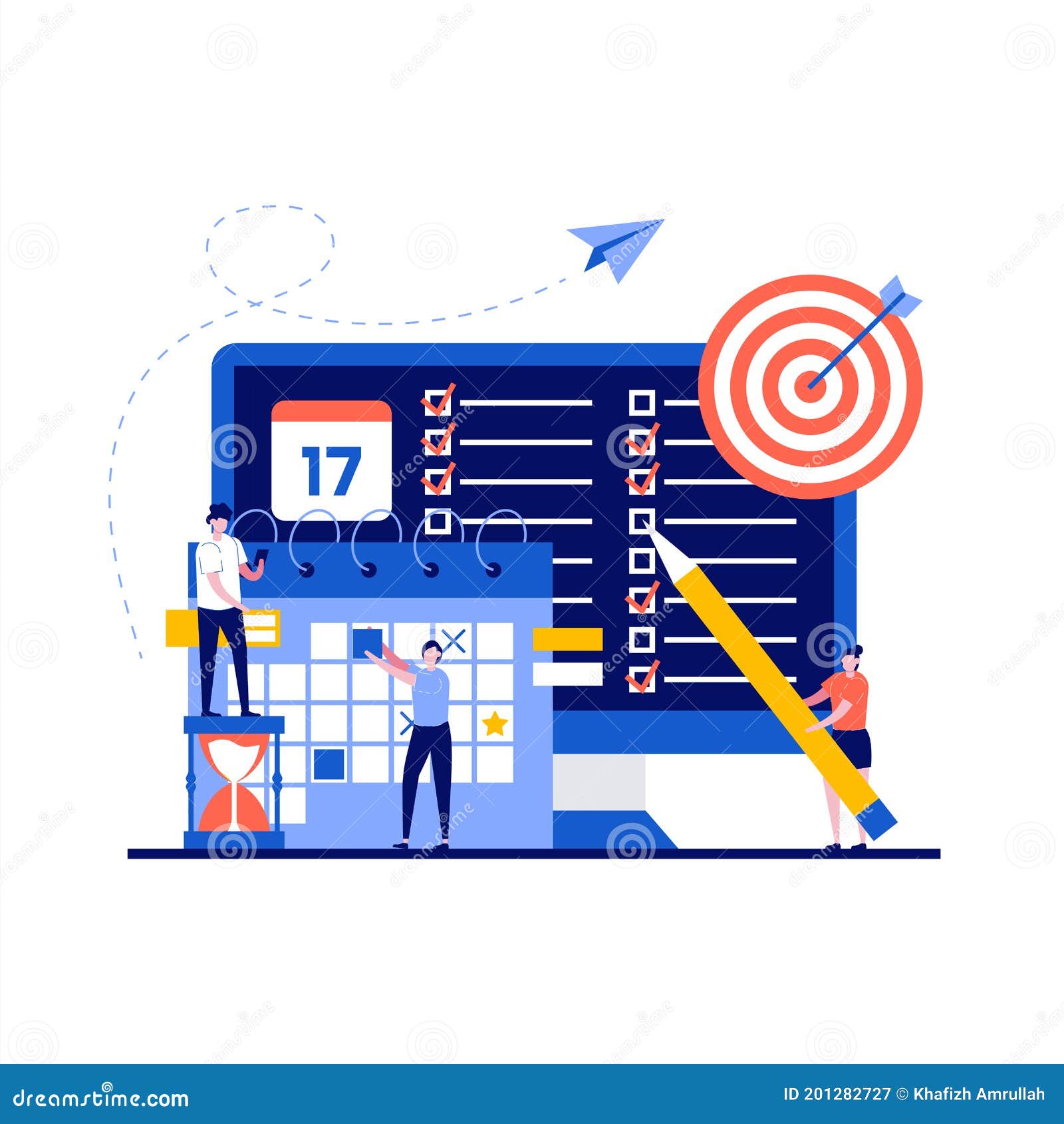 Daily Routine Clock Characters Concept Royalty Free Vector