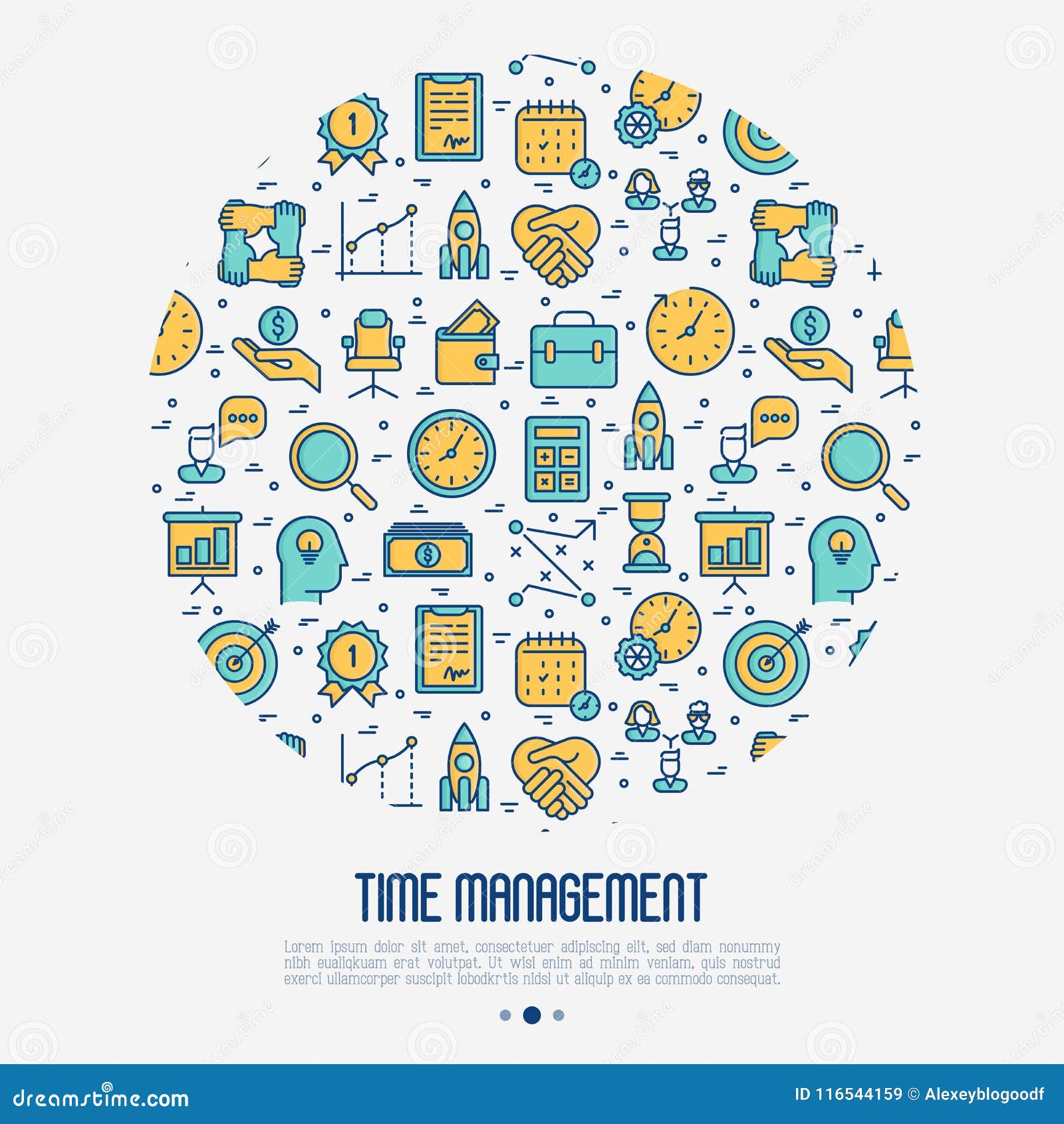Time Management Concept in Circle Stock Vector - Illustration of ...
