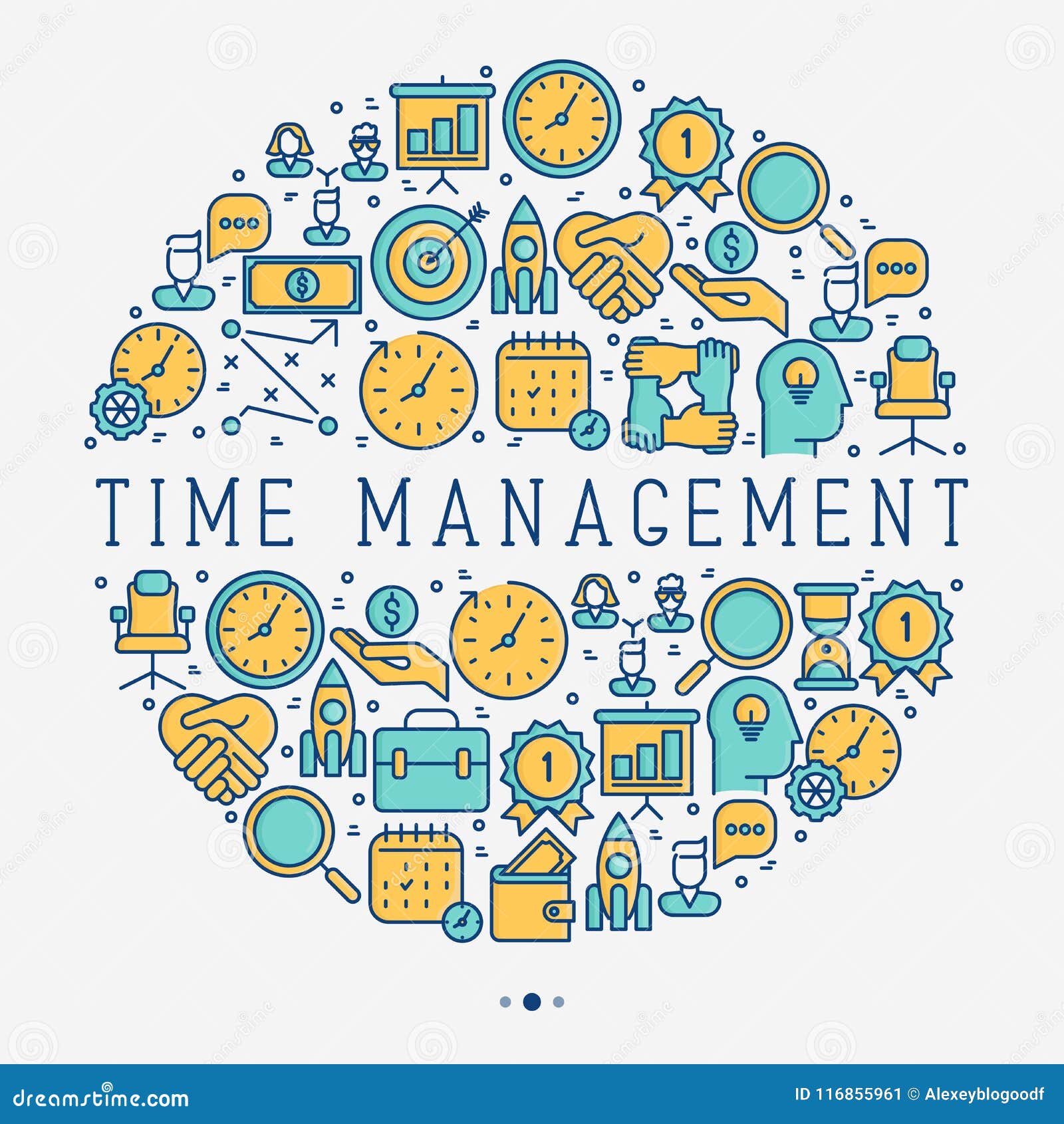 Time Management Concept in Circle Stock Vector - Illustration of goal ...