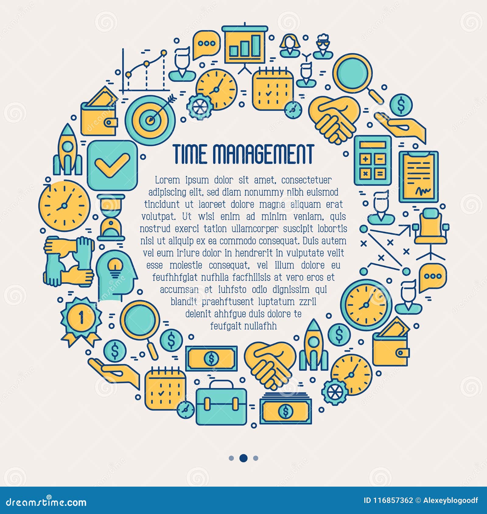 Time Management Concept in Circle Stock Vector - Illustration of idea ...