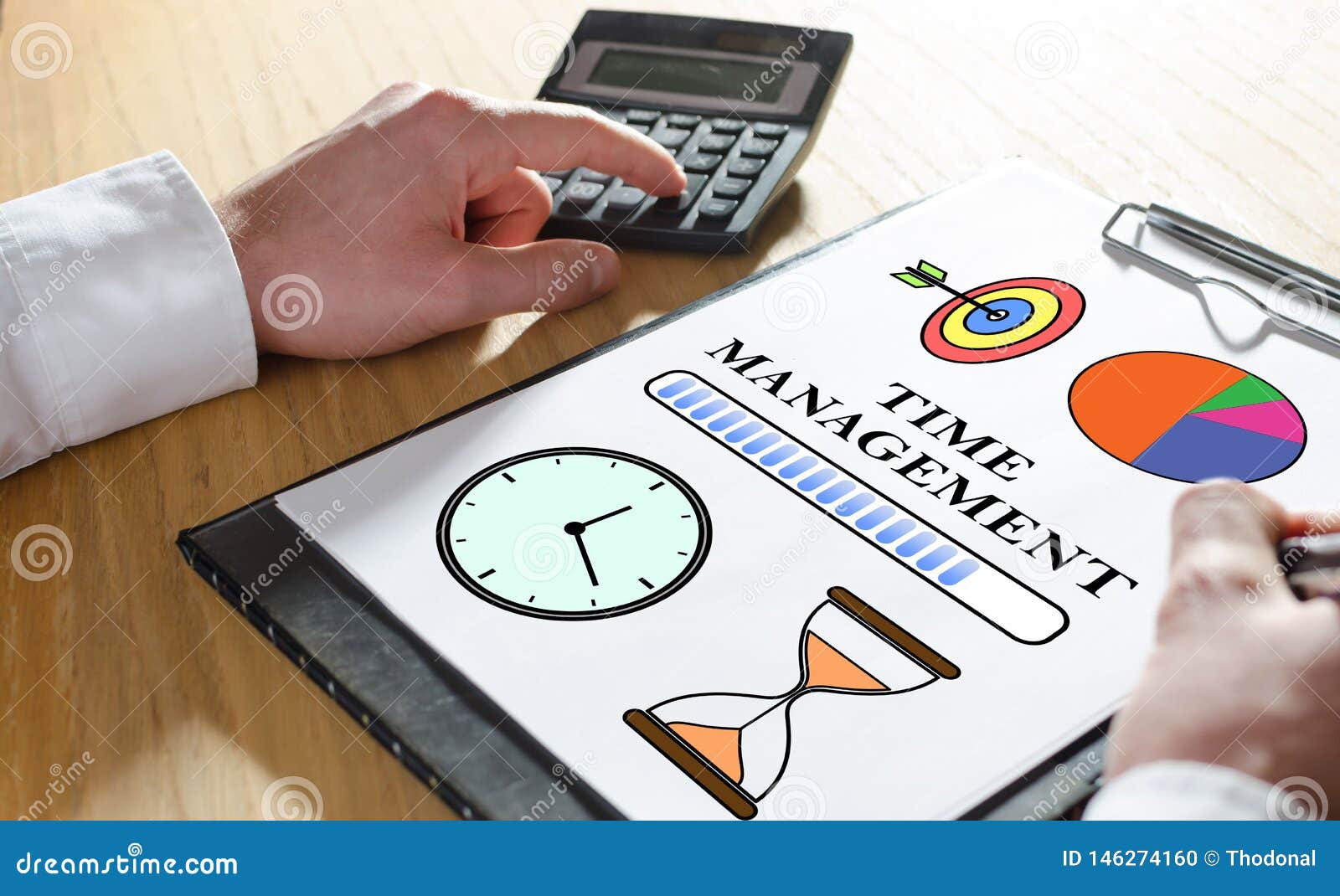 Time Management Concept on a Clipboard Stock Photo - Image of time ...