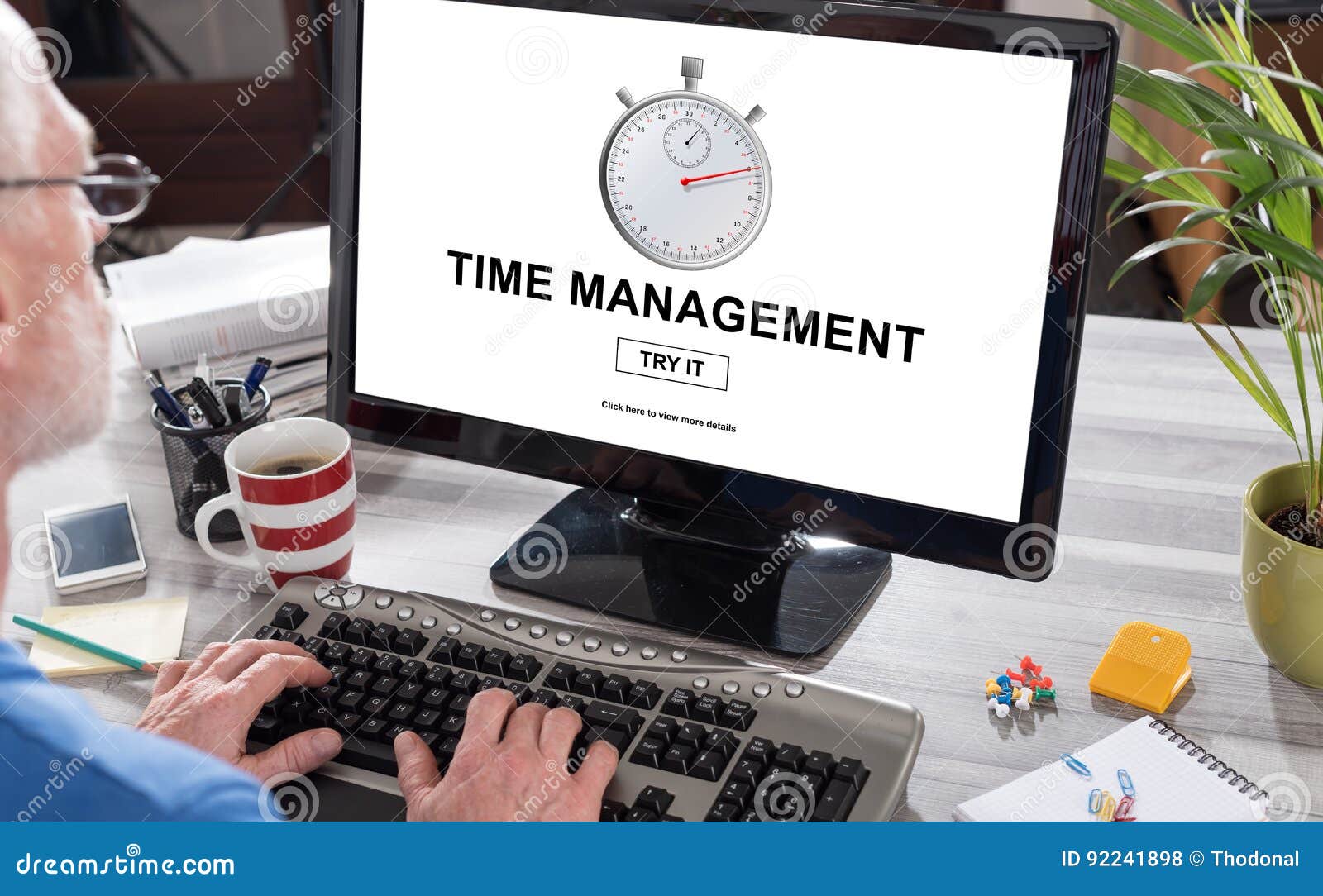 Time Management Concept on a Computer Stock Photo - Image of speed ...