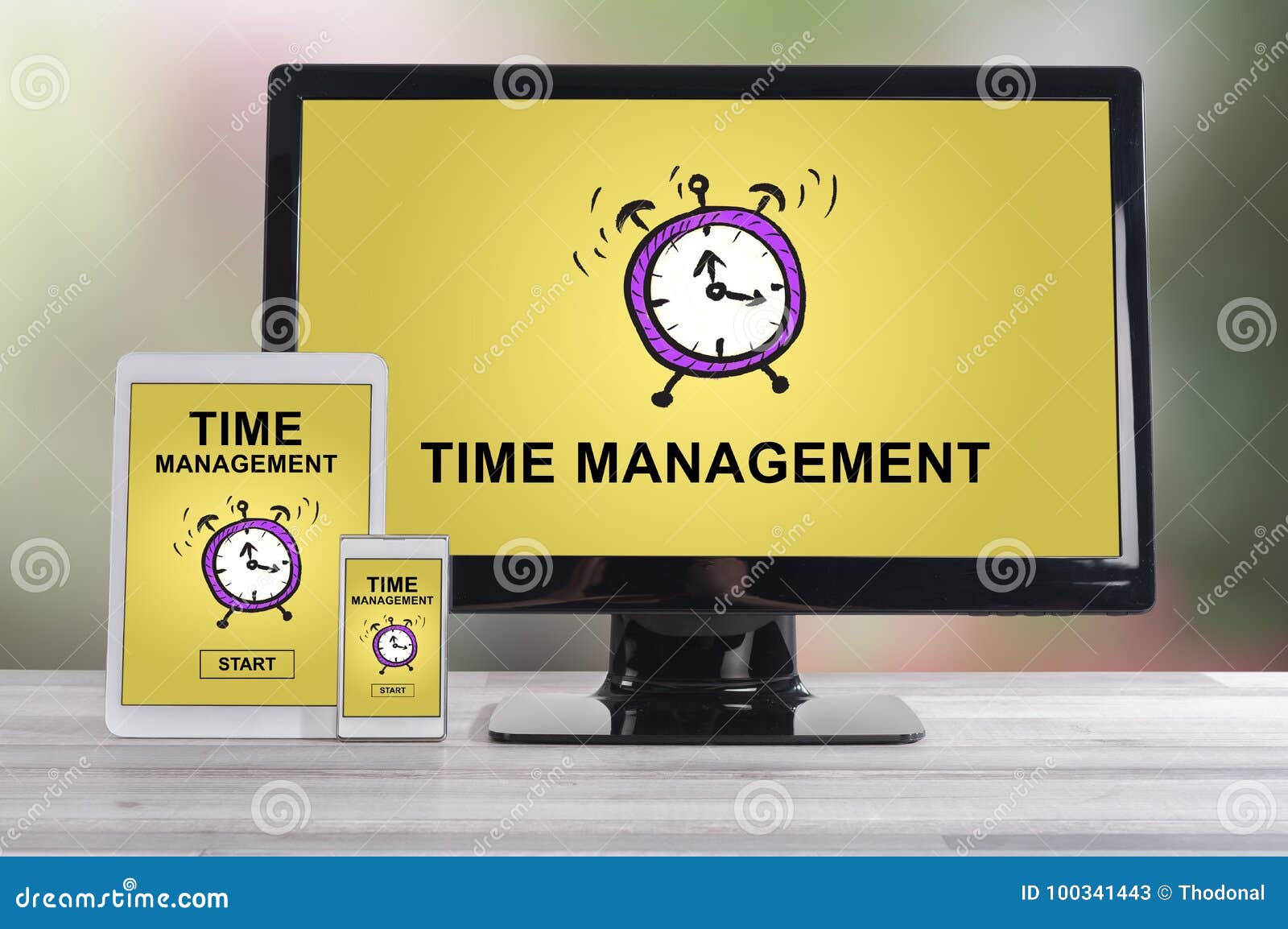 Time Management Concept on Different Devices Stock Image - Image of ...